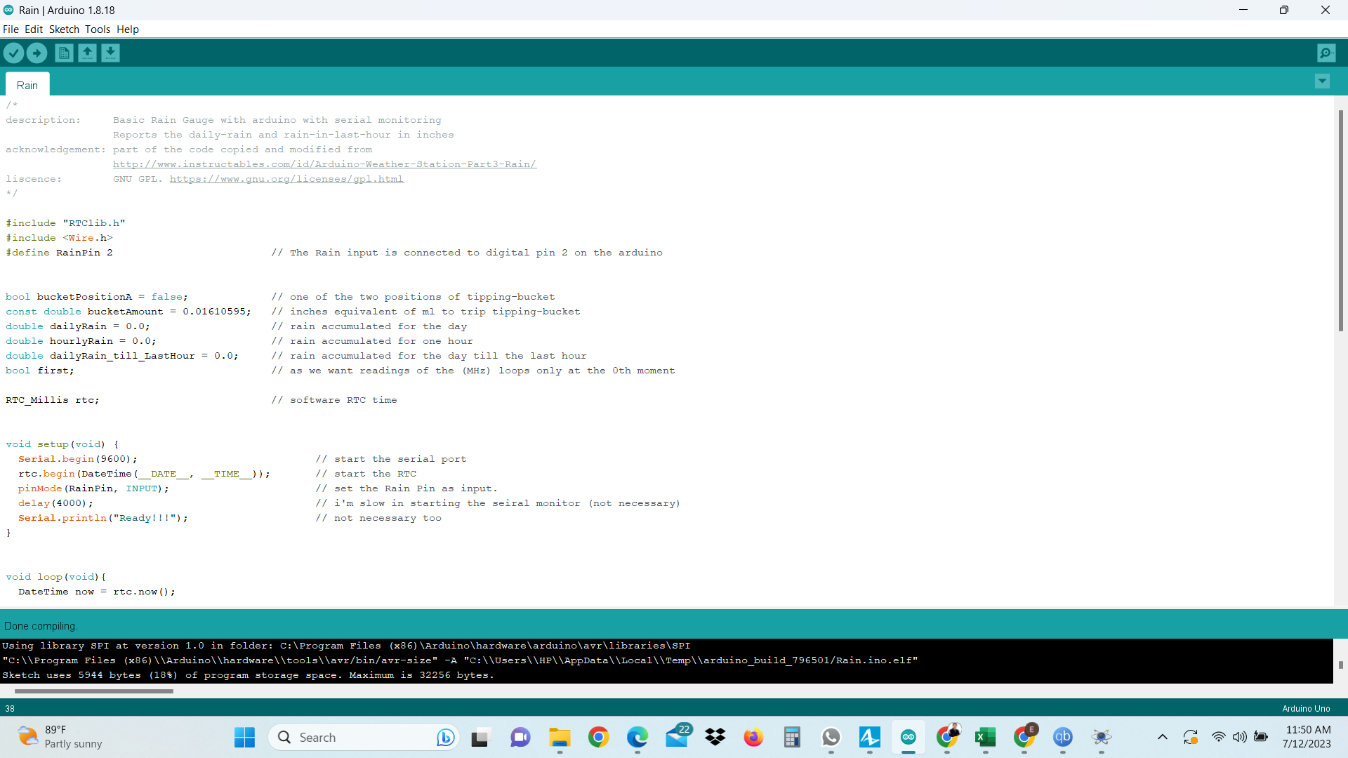 Arduino Rain Gauge Code at Grace Makin blog