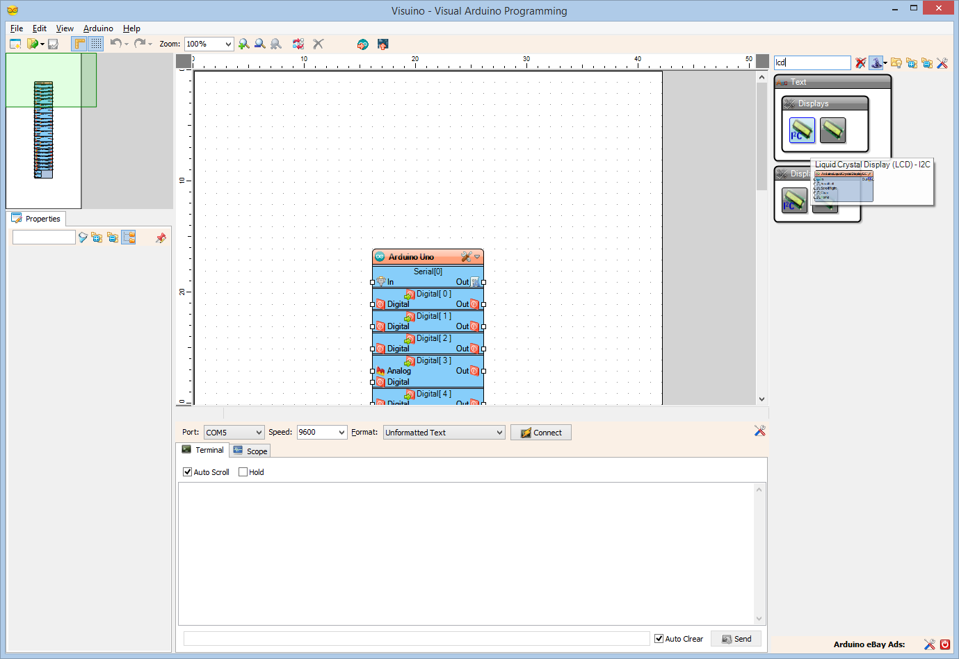 Arduino Nano: I2C 2 X 16 LCD Display With Visuino : 6 Steps (with ...