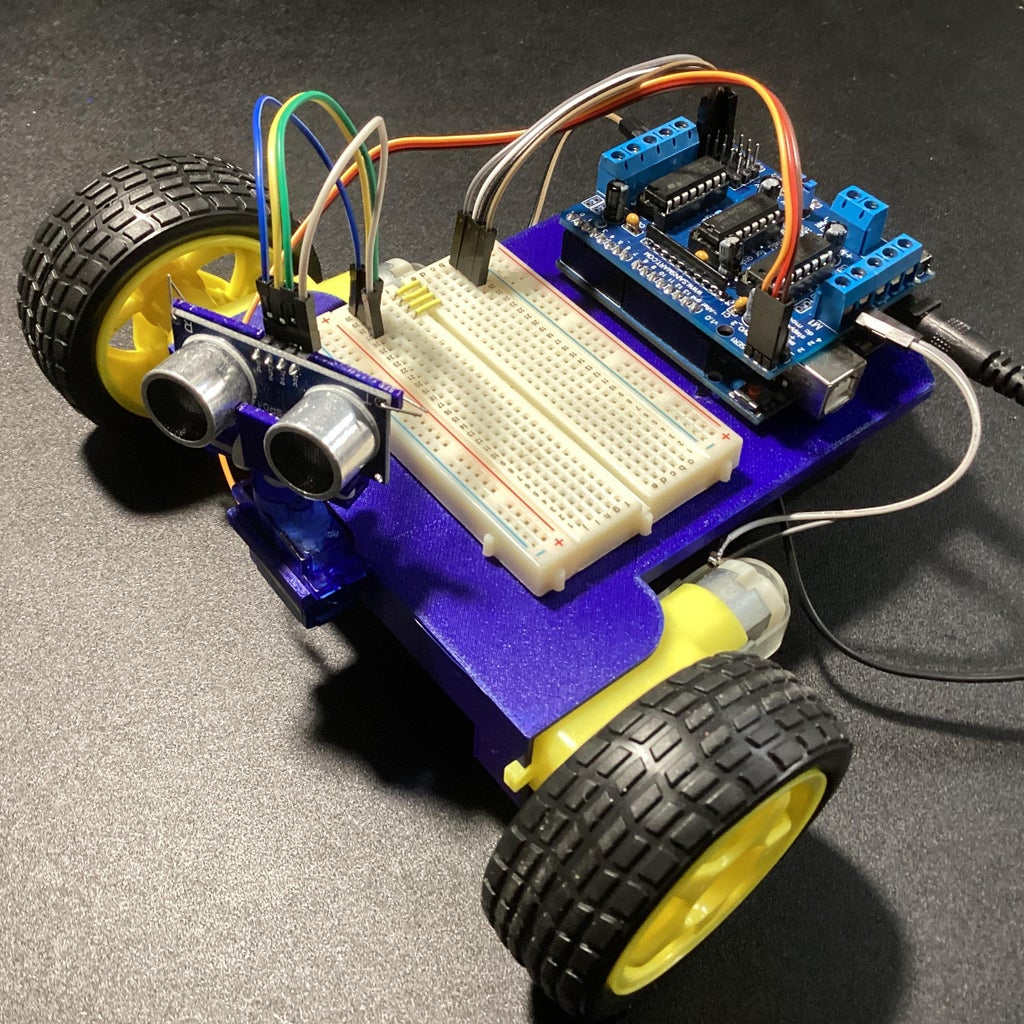 Arduino Ground Rover With Adafruit Motor Shield V1 And Servo Sonar