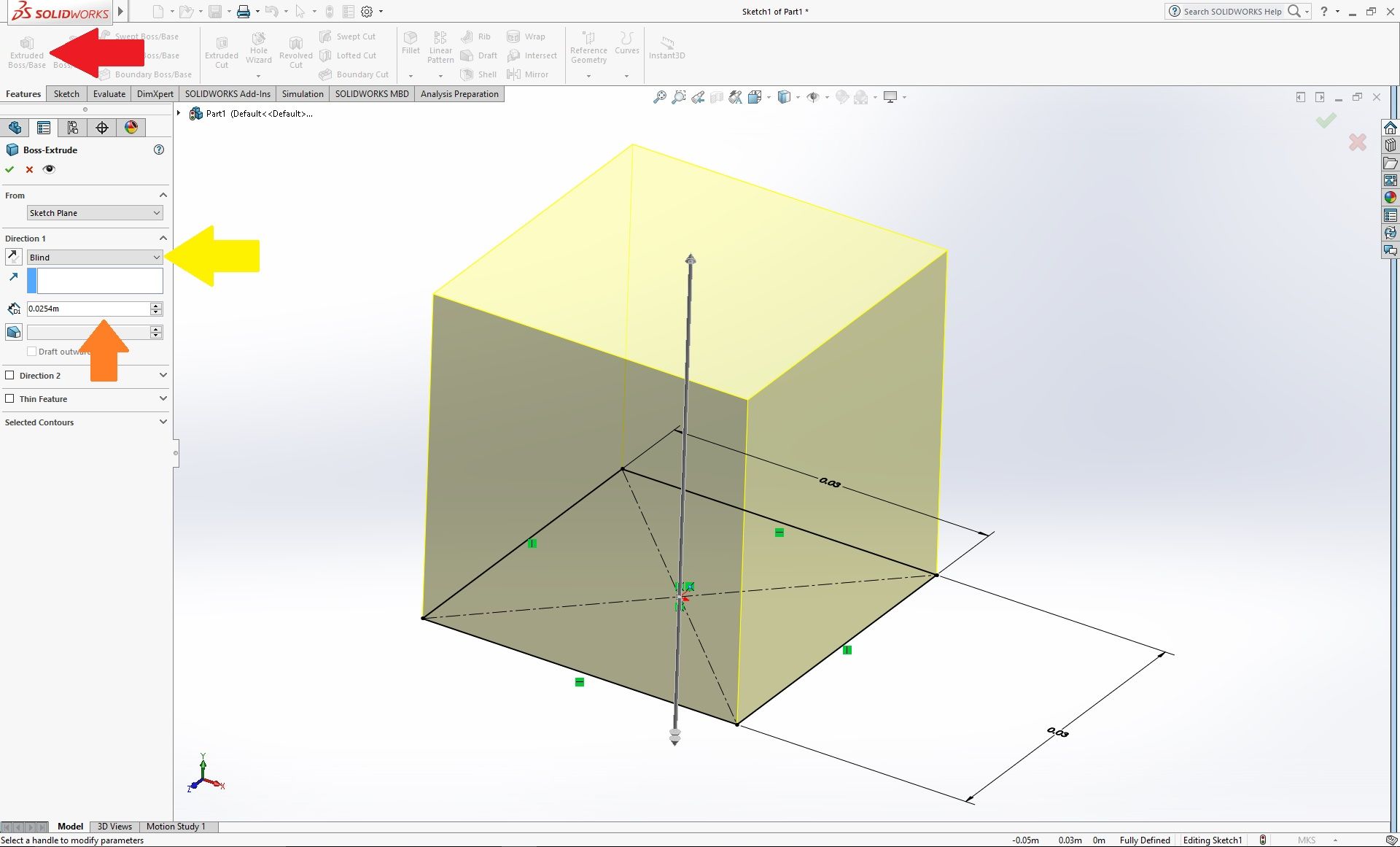 Learning a Few Basic Functions of SOLIDWORKS: Making a Six Sided Dice ...