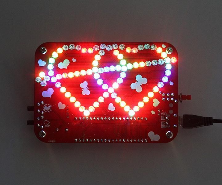 DIY Double Heart RGB LED Kit Build a Sincerity Love Gift! : 10 Steps ...