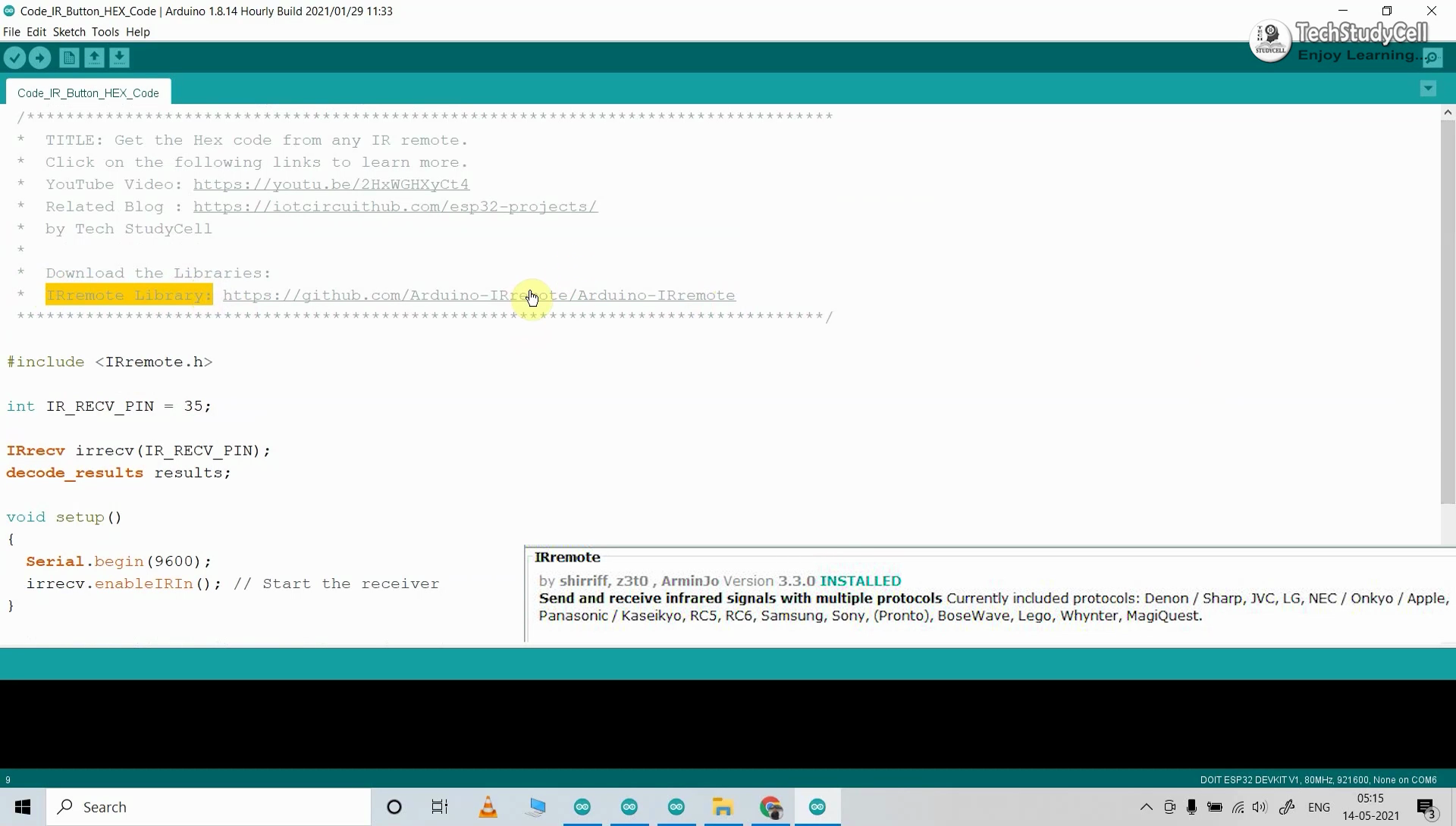 Home Automation Using Blynk IR Remote & ESP32 - IoT Projects 2021 : 17 ...