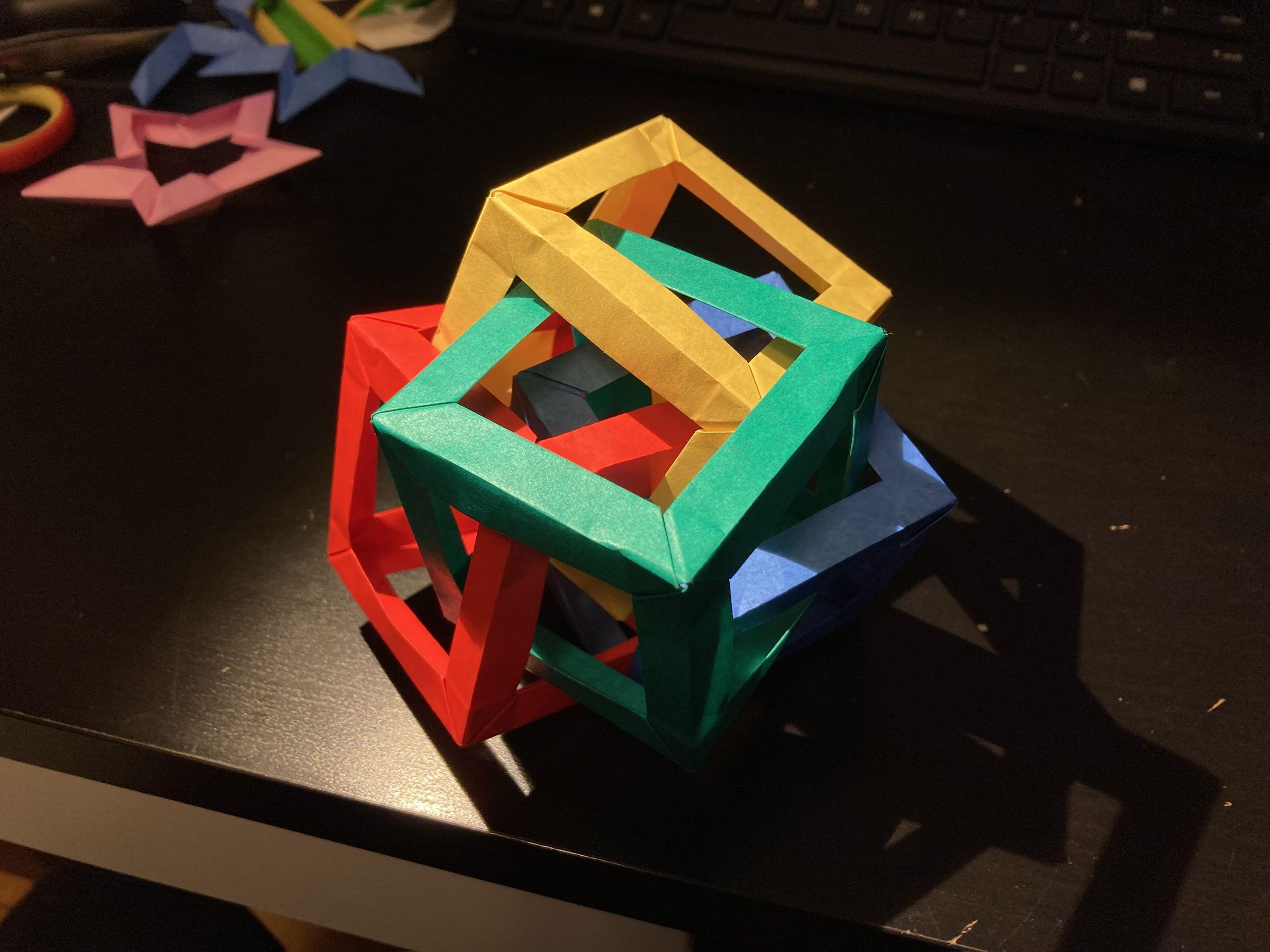 Origami Sculpture Puzzle: 4 Intersecting Cubes : 5 Steps (with Pictures ...