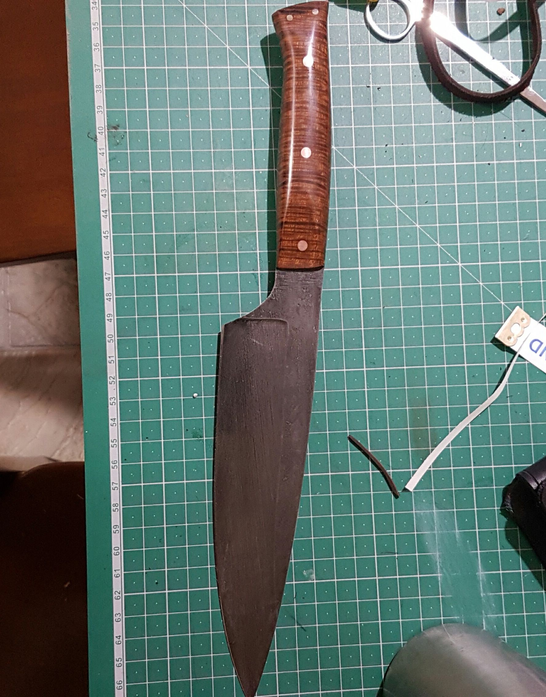 Making and Installing Wood Knife Scales for an Old Knife (full Tang ...