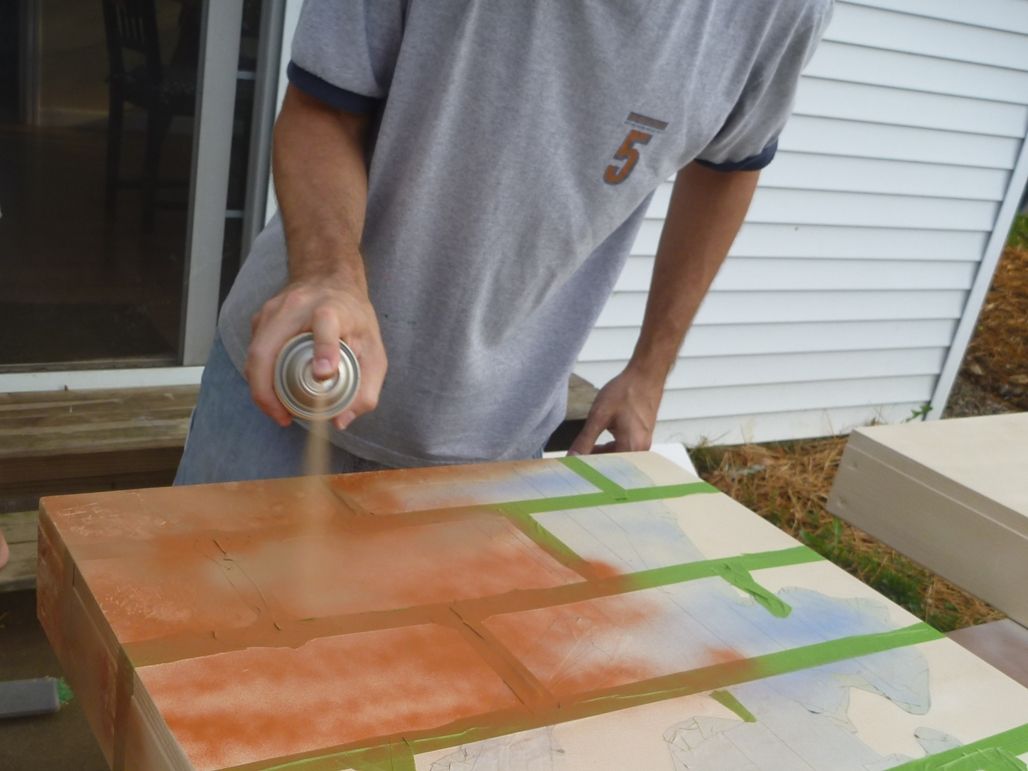 Create a Faux Brick Finish With Spray Paint : 7 Steps (with Pictures ...