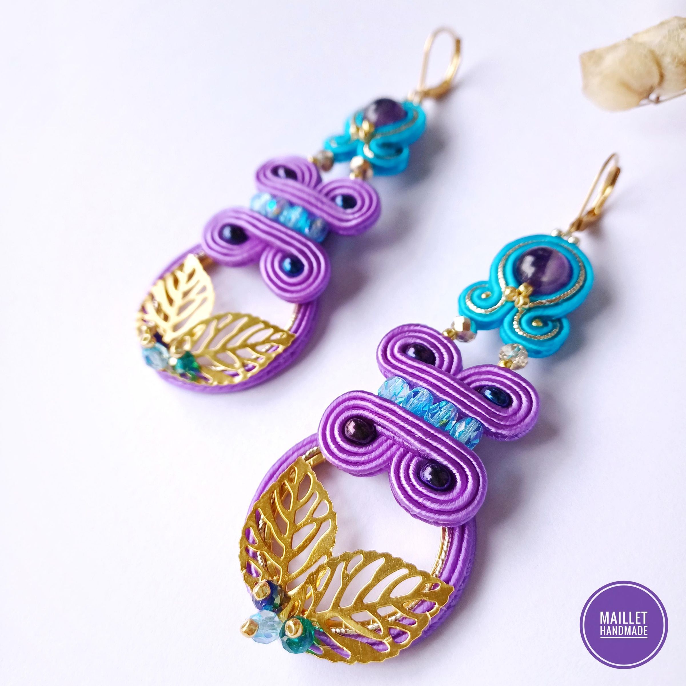 Embroidered Filigree Earrings "Purple Rain" : 9 Steps (with Pictures ...