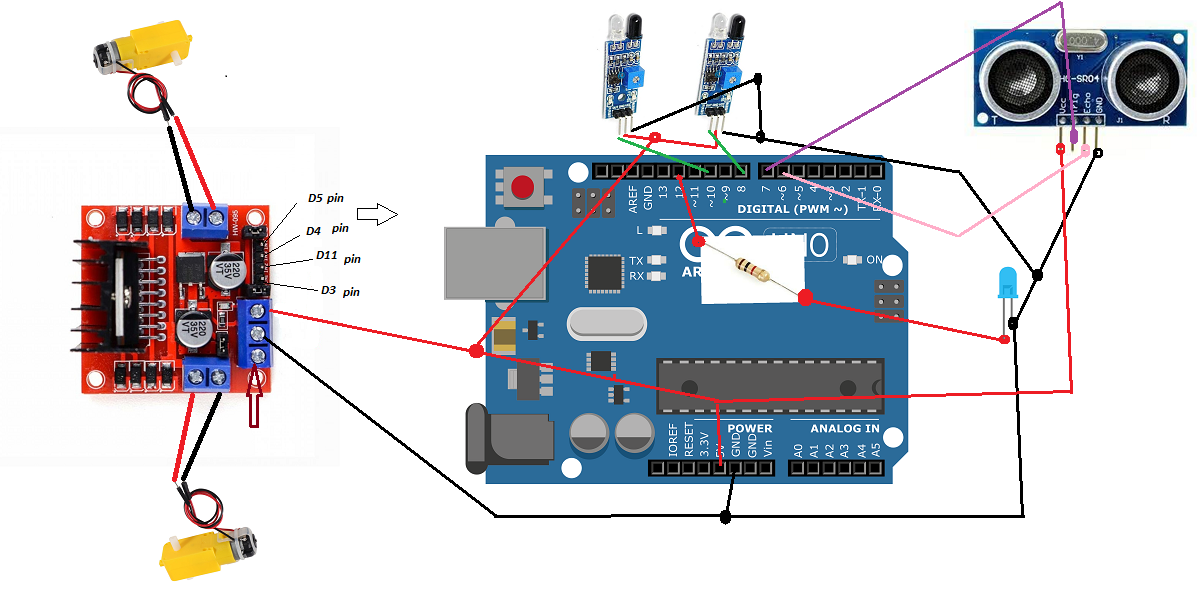 How to Make a Robot That Avoids Obstacles and Line Follower : 4 Steps ...