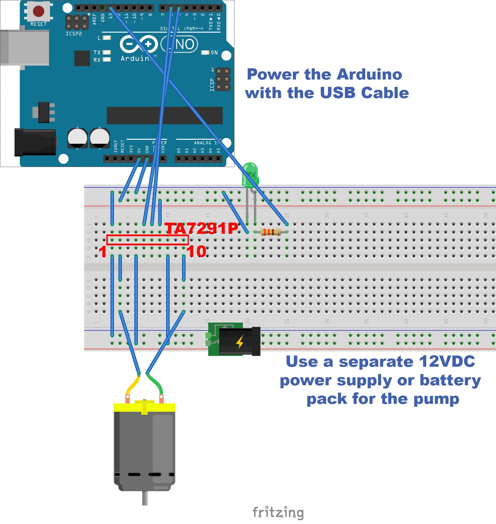 Control Peristaltic Pump With TA7291P and an Arduino : 7 Steps ...