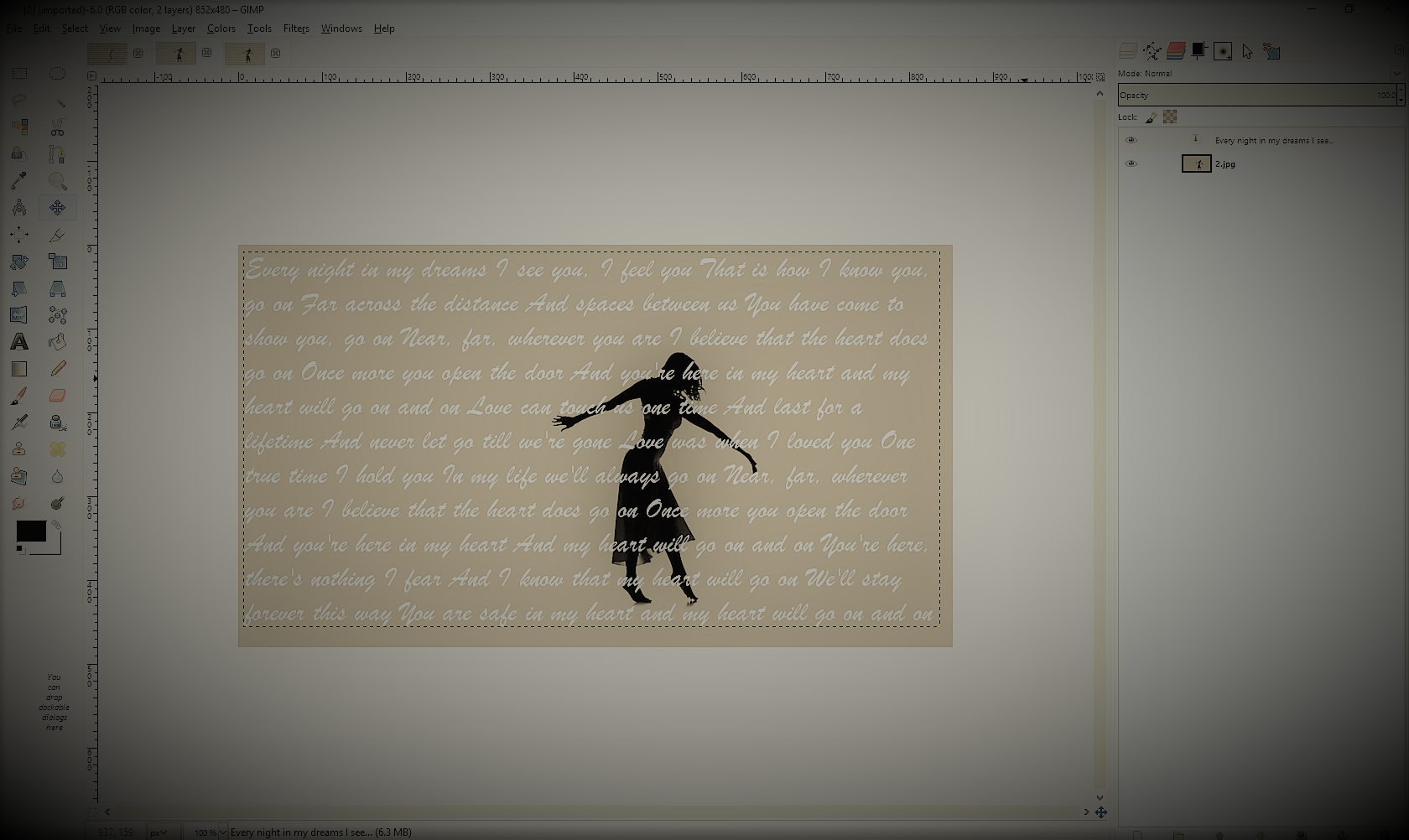 Lyric/Quote Gimp Project : 8 Steps - Instructables