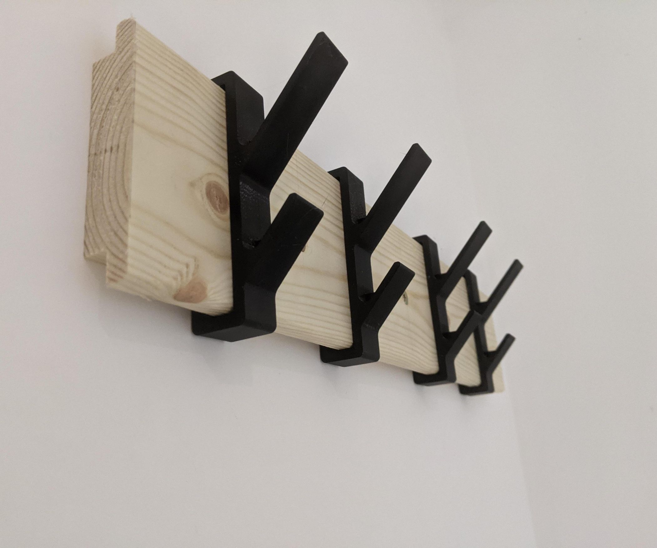 Simple Coat Hangers Made From Wood & 3d Printed Parts : 4 Steps (with ...