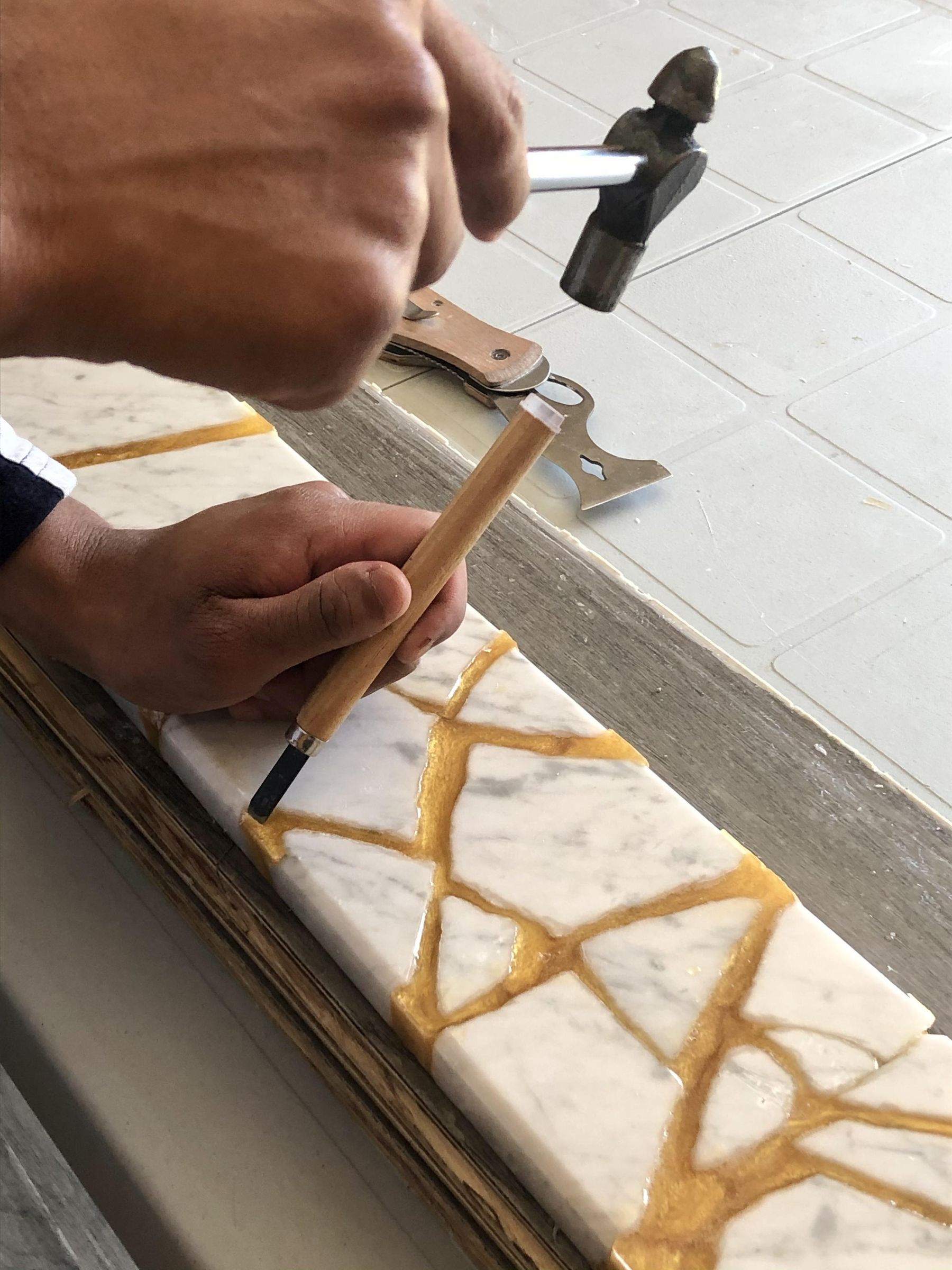 Stormy Marble Repair With Gold! : 16 Steps (with Pictures) - Instructables