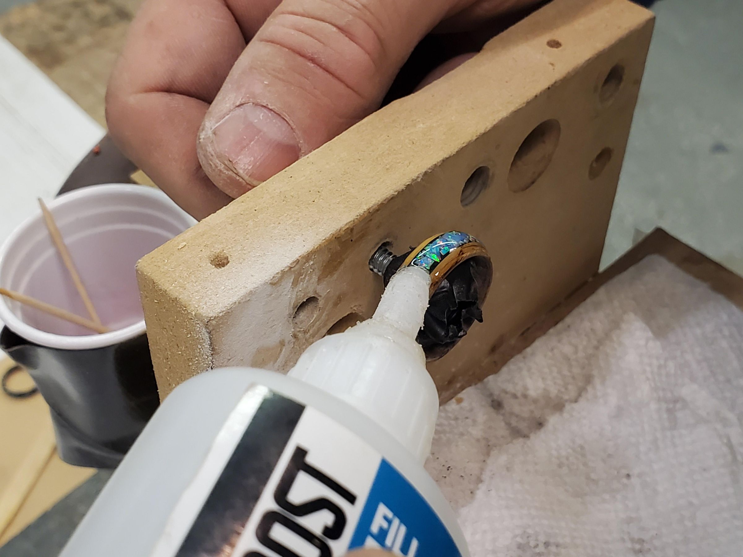 How to Inlay Opal in a Pre-Channeled Ring Using UV Resin : 25 Steps ...