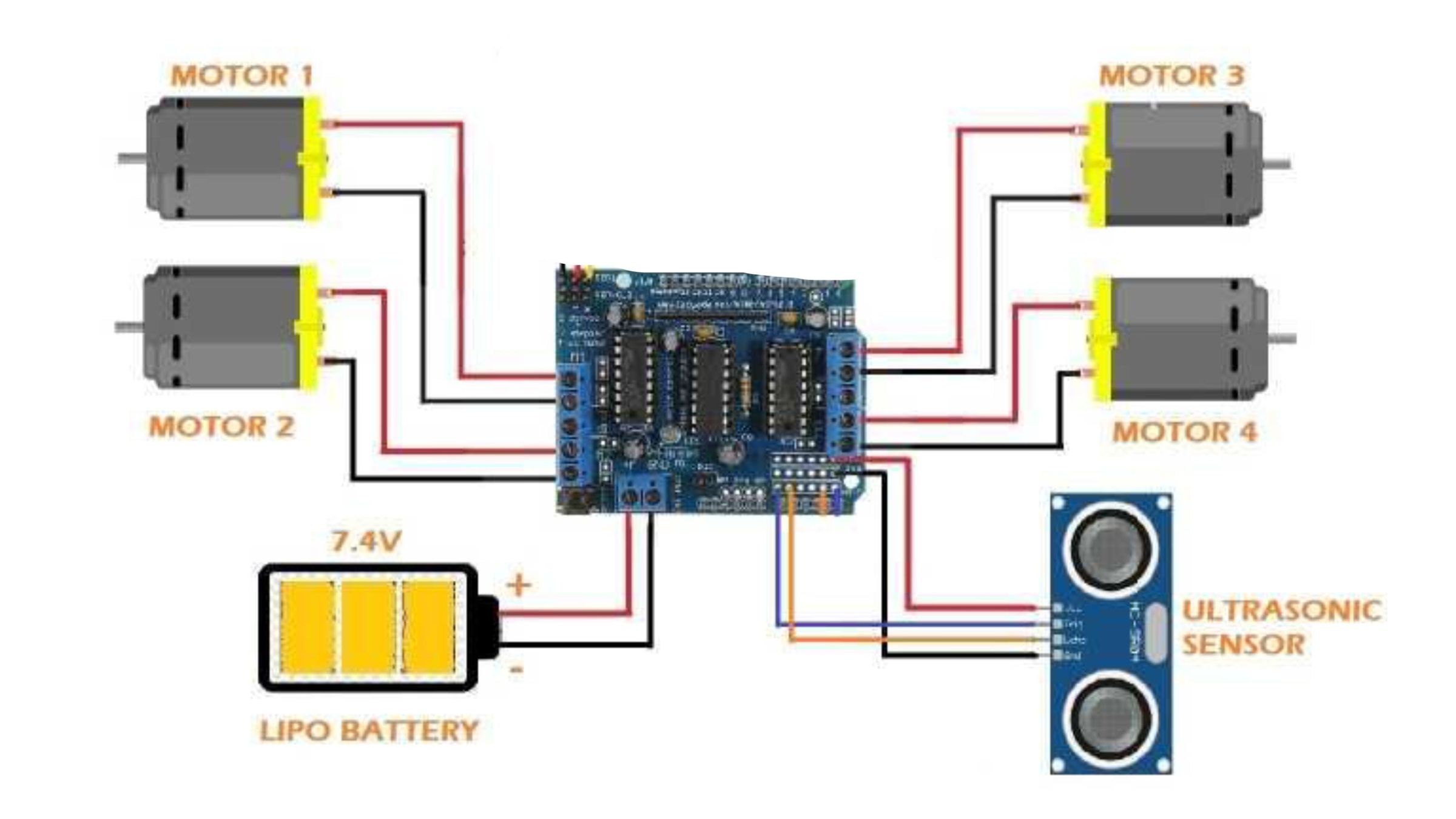 How to Make an Arduino Obstacle Avoiding Car With Mecanum Wheel : 4 ...
