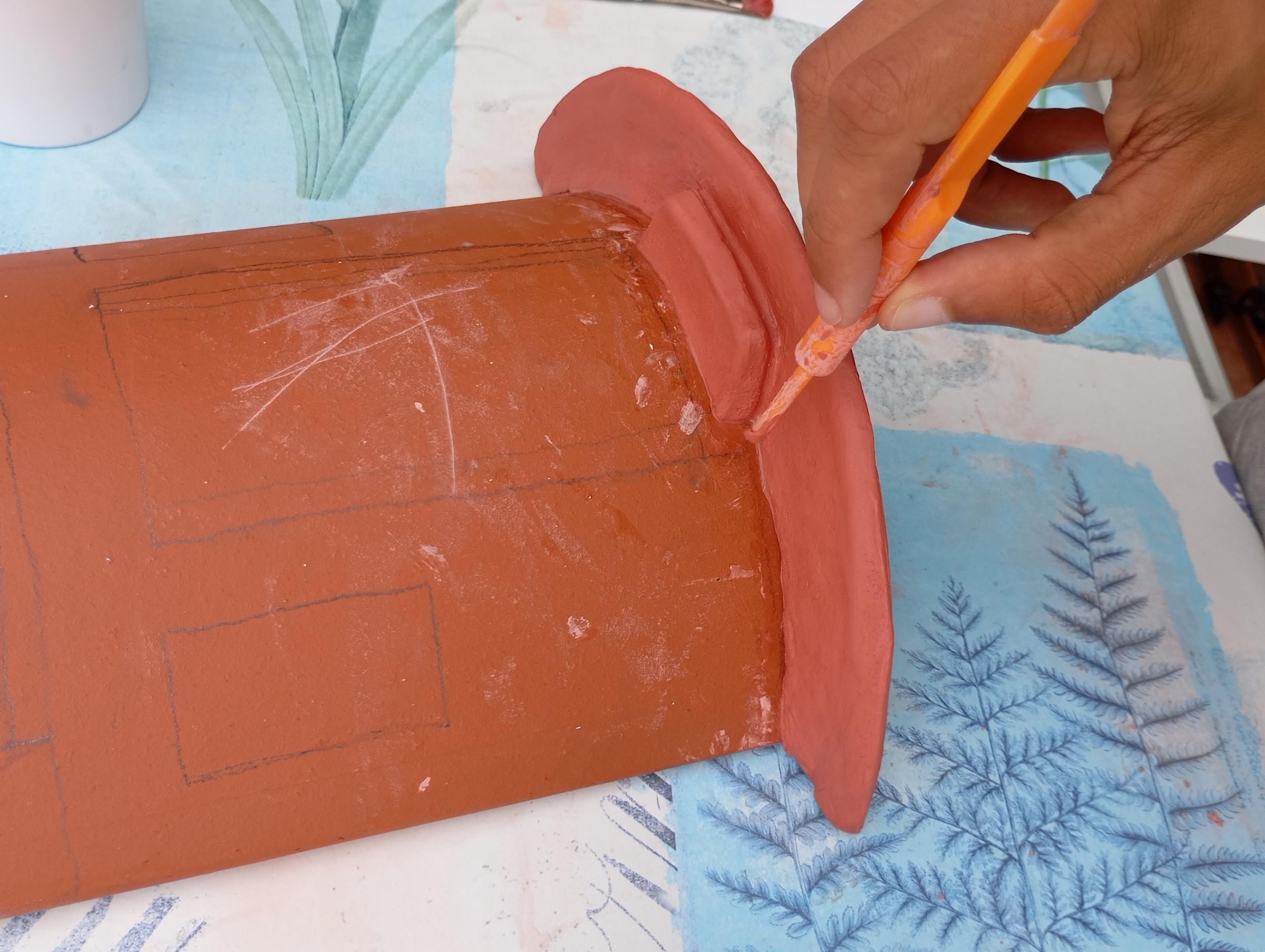 How to Sculpt a Traditional Village House in Clay on a Roof Tile – a ...