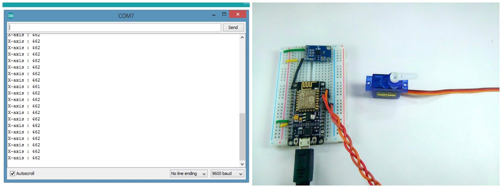 Control Servo Motor Using Accelerometer : 5 Steps (with Pictures ...