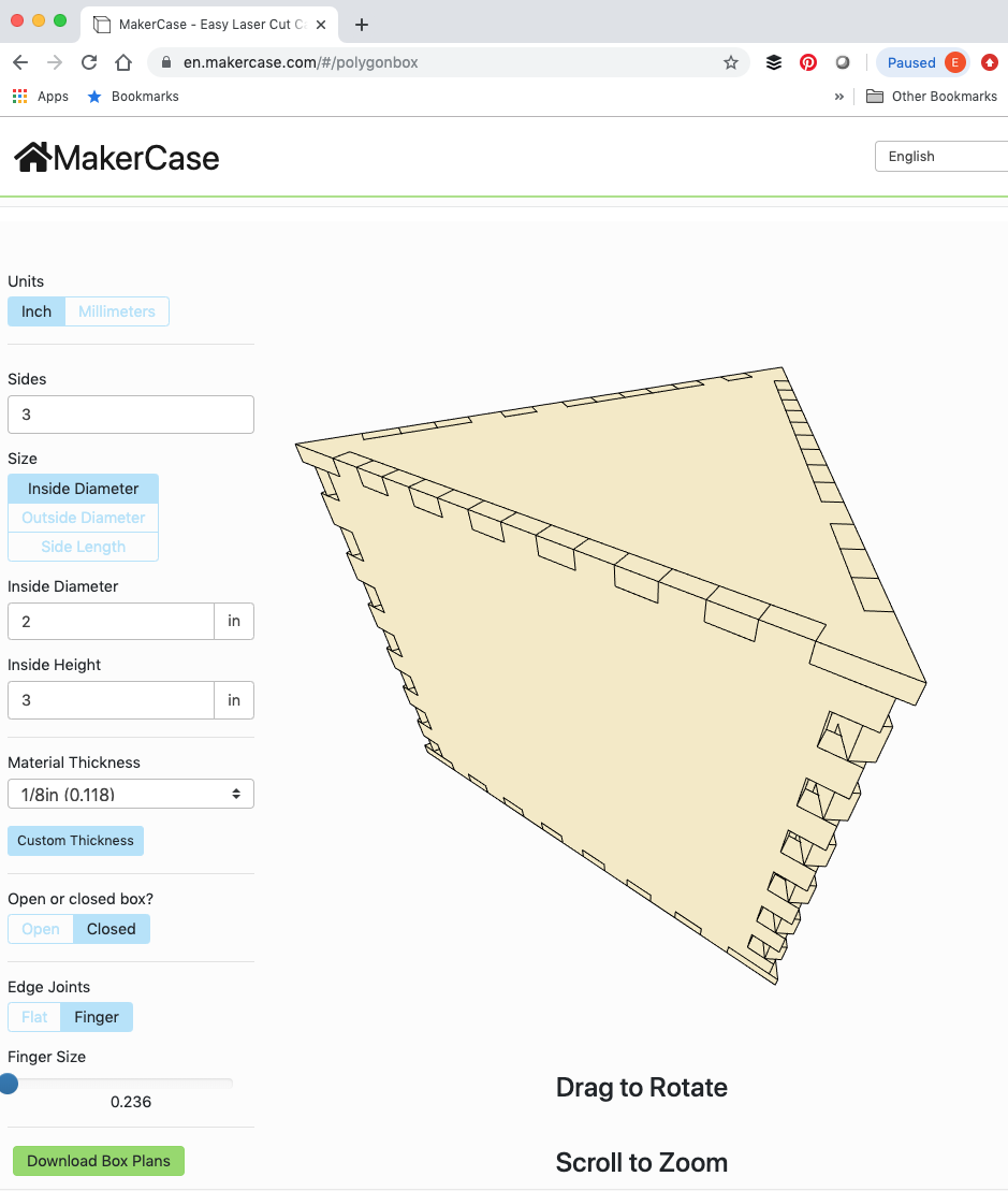 Triangle Box Template