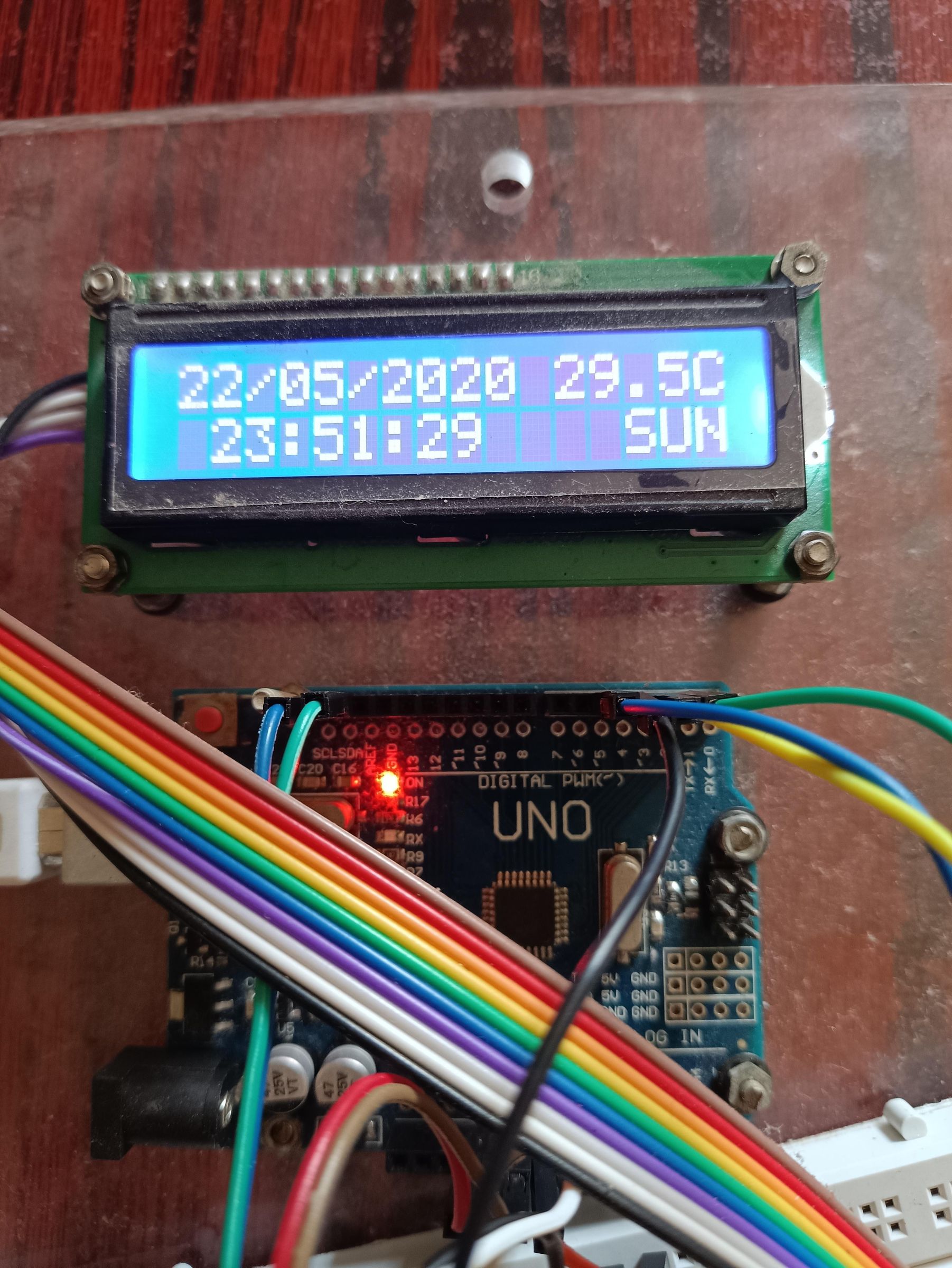 Arduino Uno Based Digital Clock, Calendar Cum Temperature Indicator ...