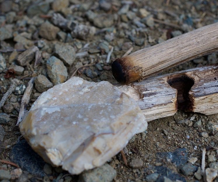 Stone Age Hand Drill Friction Fire With Stuff Gathered on the Spot ...