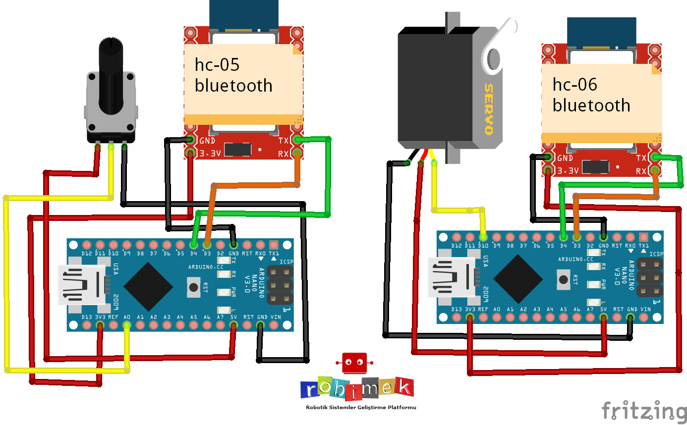 Servo Motor Control Via Bluetooth With Potentiometer : 6 Steps ...