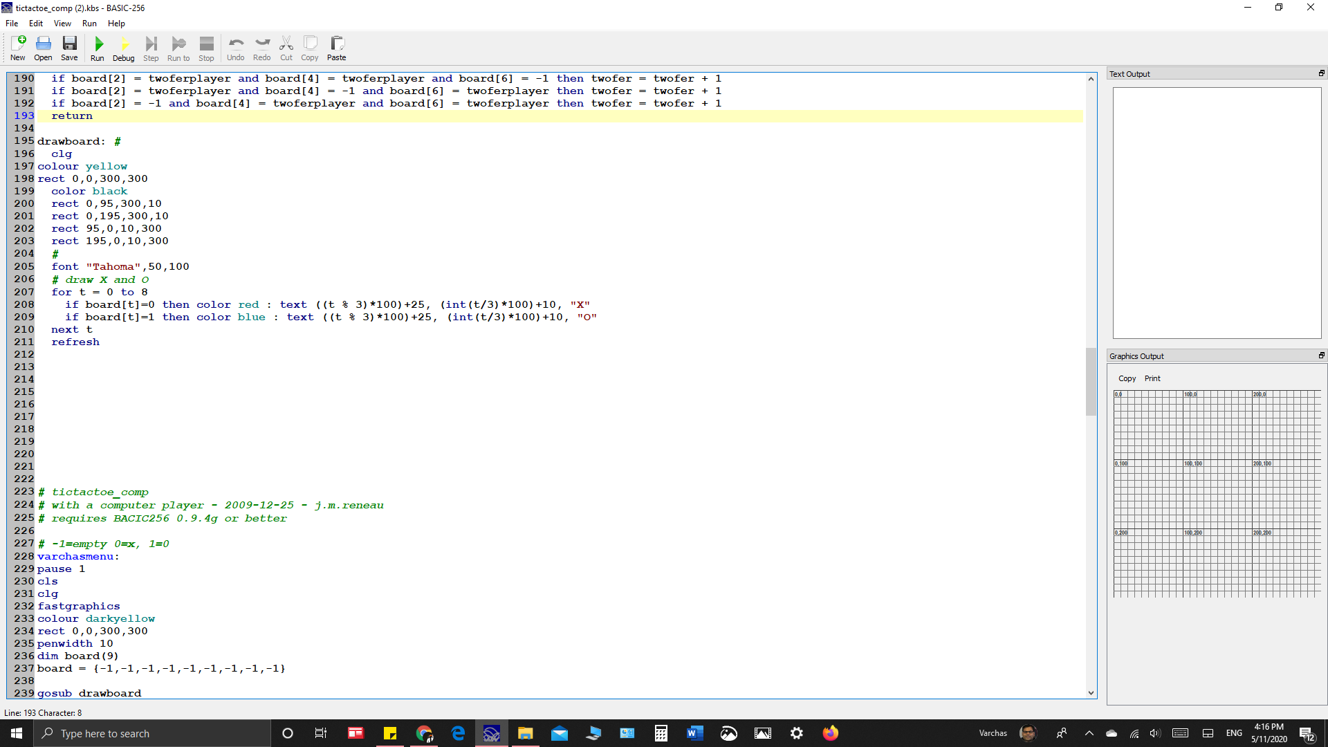Creating Tic Tac Toe in BASIC256 - Instructables