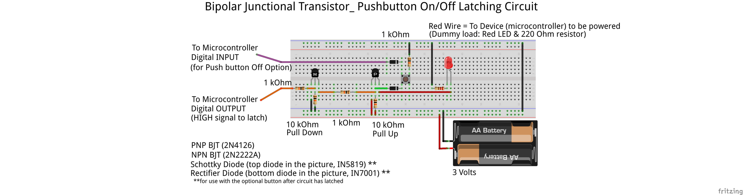 Bipolar Junctional Transistor (BJT) Latching Pushbutton On/Off Circuit : 4 Steps (with Pictures ...
