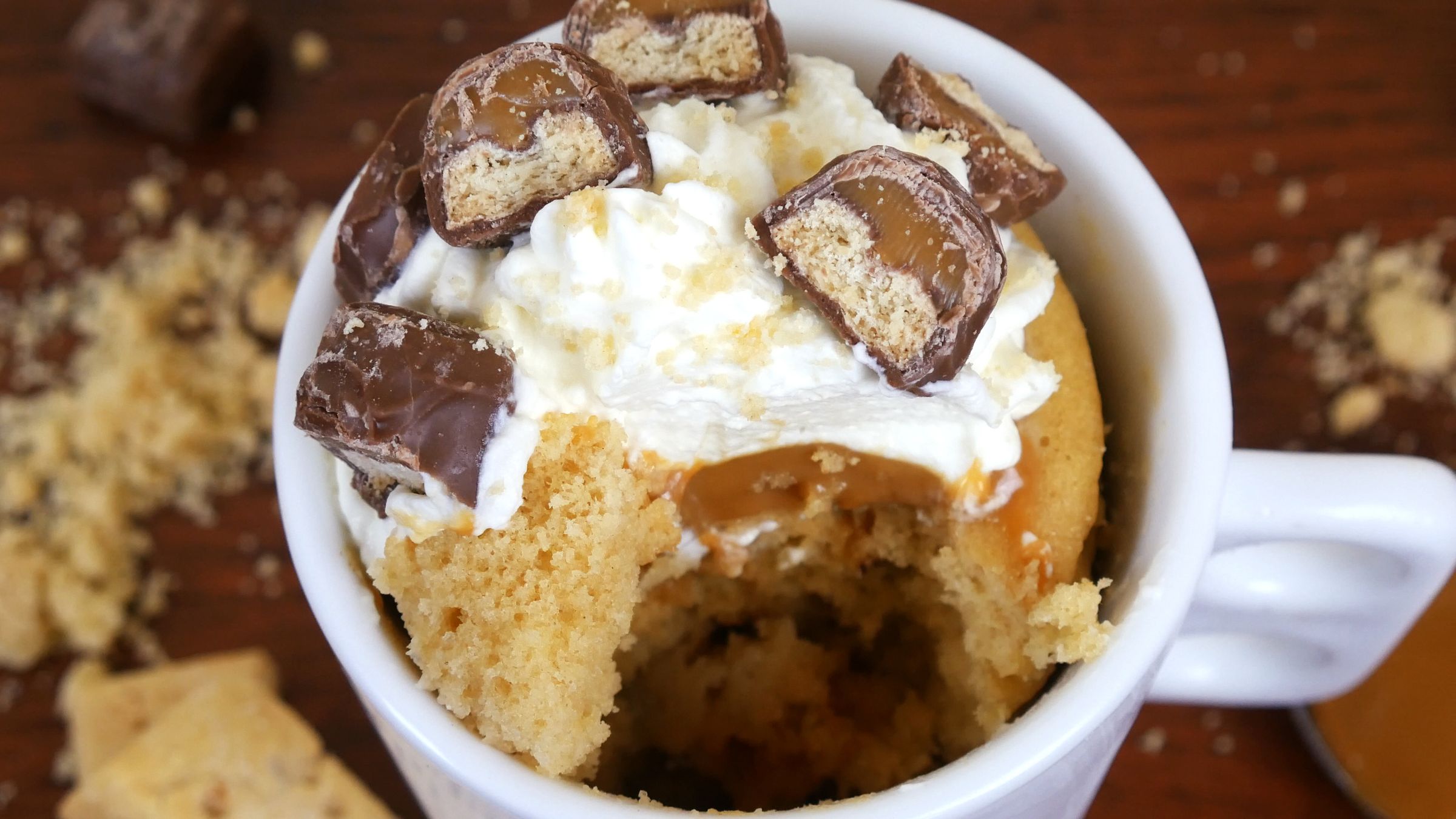 TWIX (CARAMEL MILLIONAIRE SHORTBREAD) MUG CAKE : 3 Steps (with Pictures ...