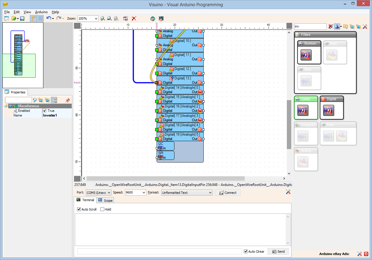 Arduino Nano: Invert Button With Visuino : 9 Steps (with Pictures ...