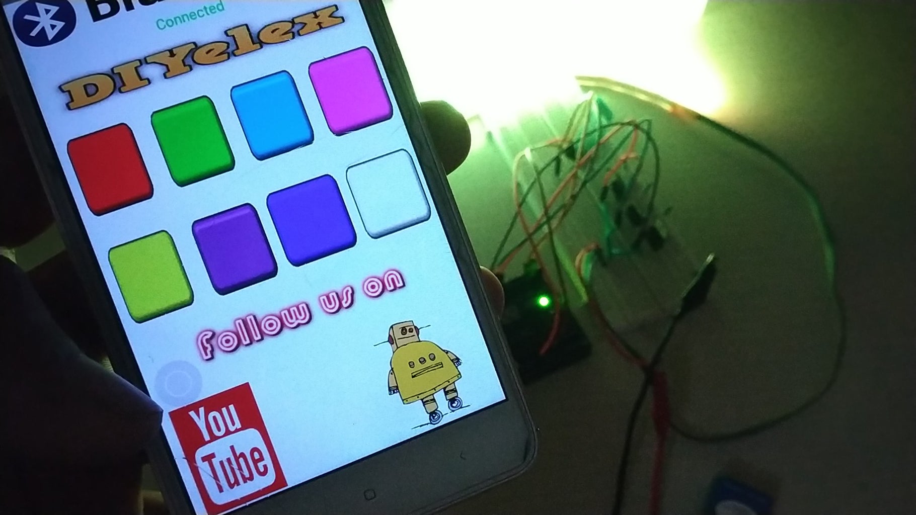 Rgb Led Strip Control Via Bluetooth Using Arduino Android Application 4 Steps Instructables