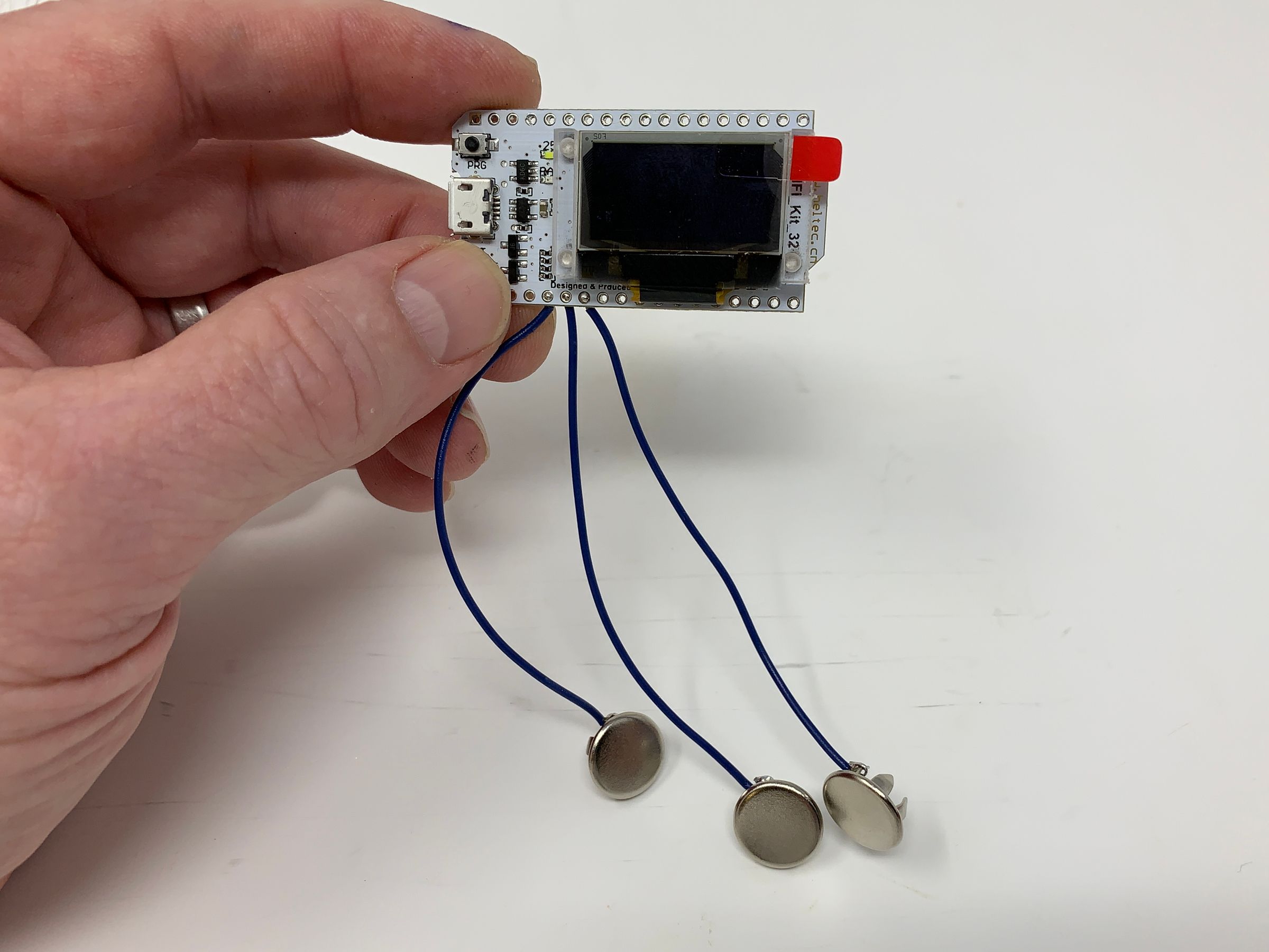 ESP32 Capacitive Touch Input Using "Metallic Hole Plugs" for Buttons ...