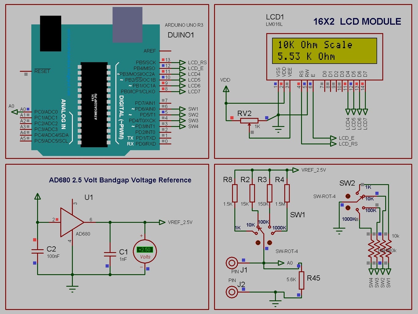 Arduino 10 Ohm 1000 K Ohm User Selectable Ohm Meter 4 Steps arduino-10-ohm-1000-k-ohm-user-selectable-ohm-meter-4-steps
