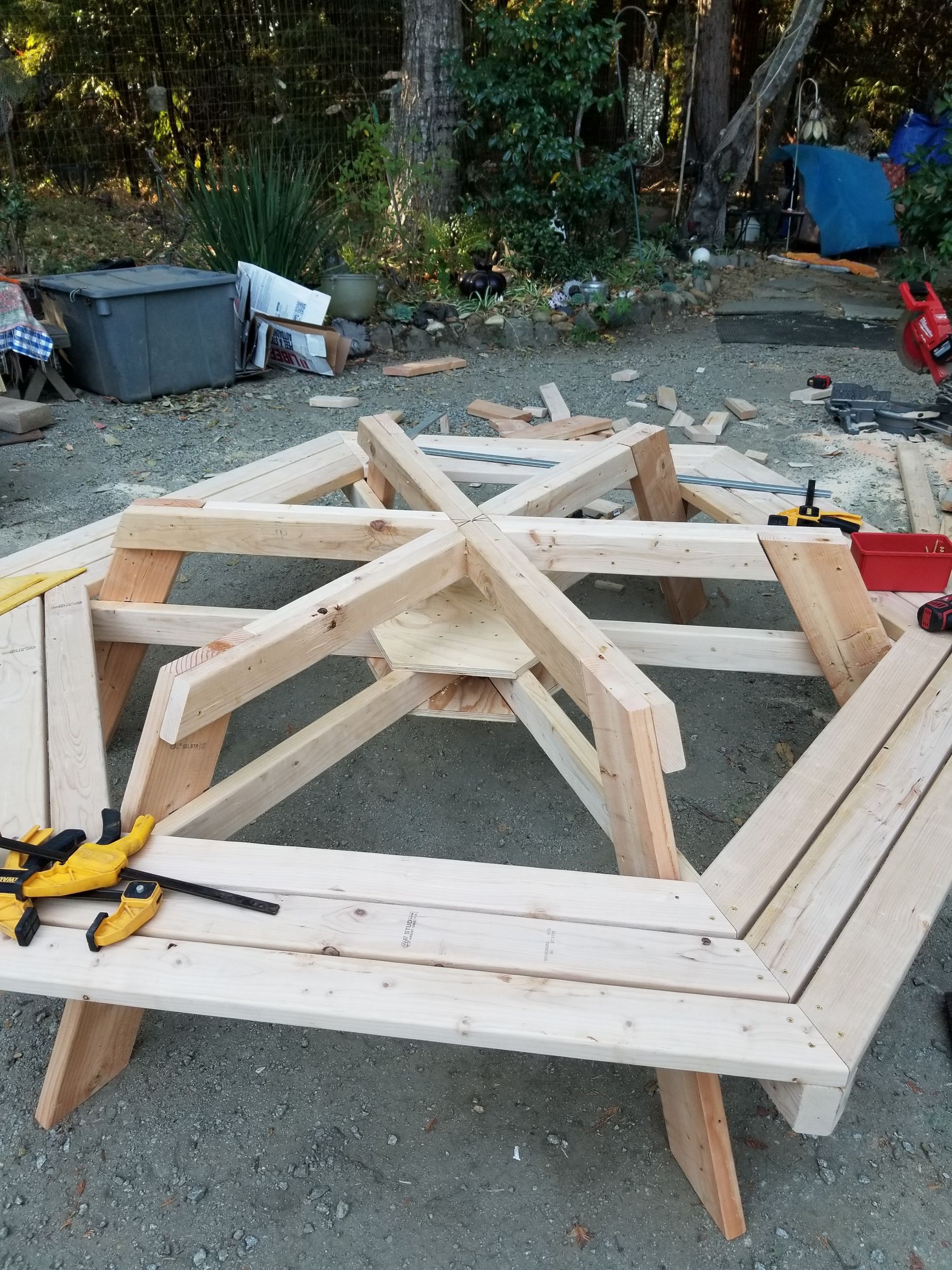 How to Build a Hexagonal Picnic Table : 18 Steps (with Pictures ...