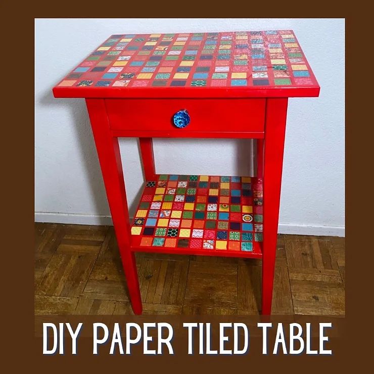 DIY Paper Tiles and Resin Make a One of a Kind Decorated Table : 14 ...