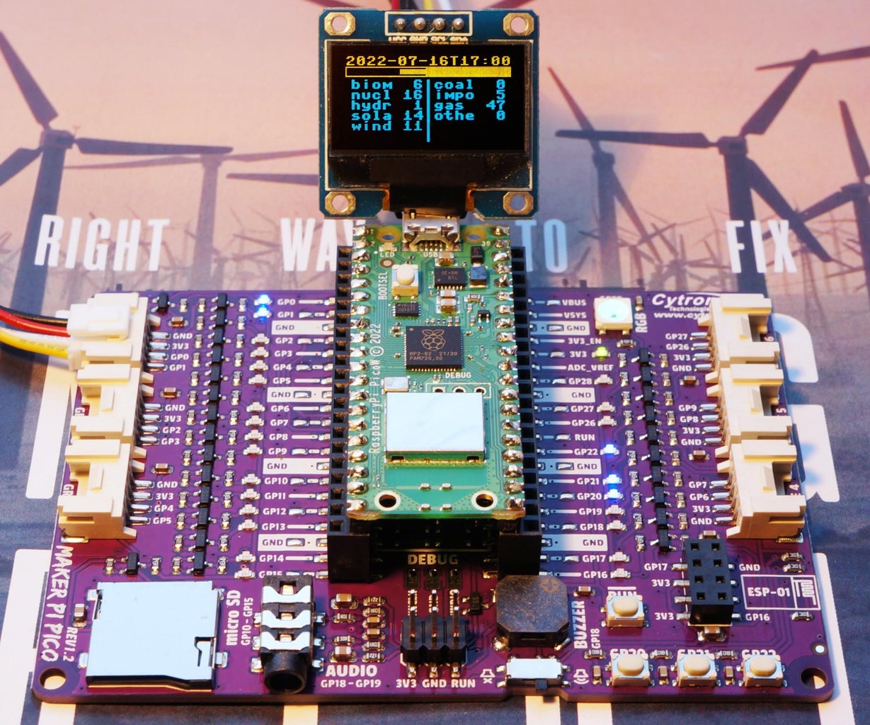 Electricity Carbon Intensity Display Using Pi Pico W And Ssd1306 4