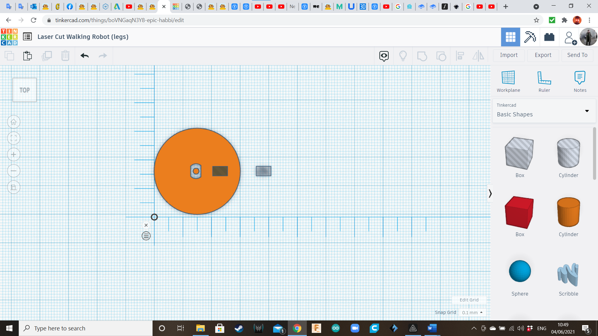 Tinkercad Robotics for School: Laser-cut Walking Machine! : 27 Steps ...