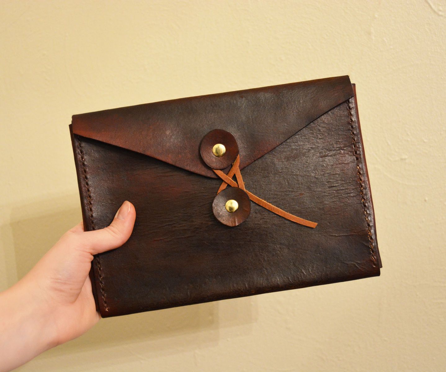 Leather Button & String Envelope Case : 8 Steps (with Pictures ...