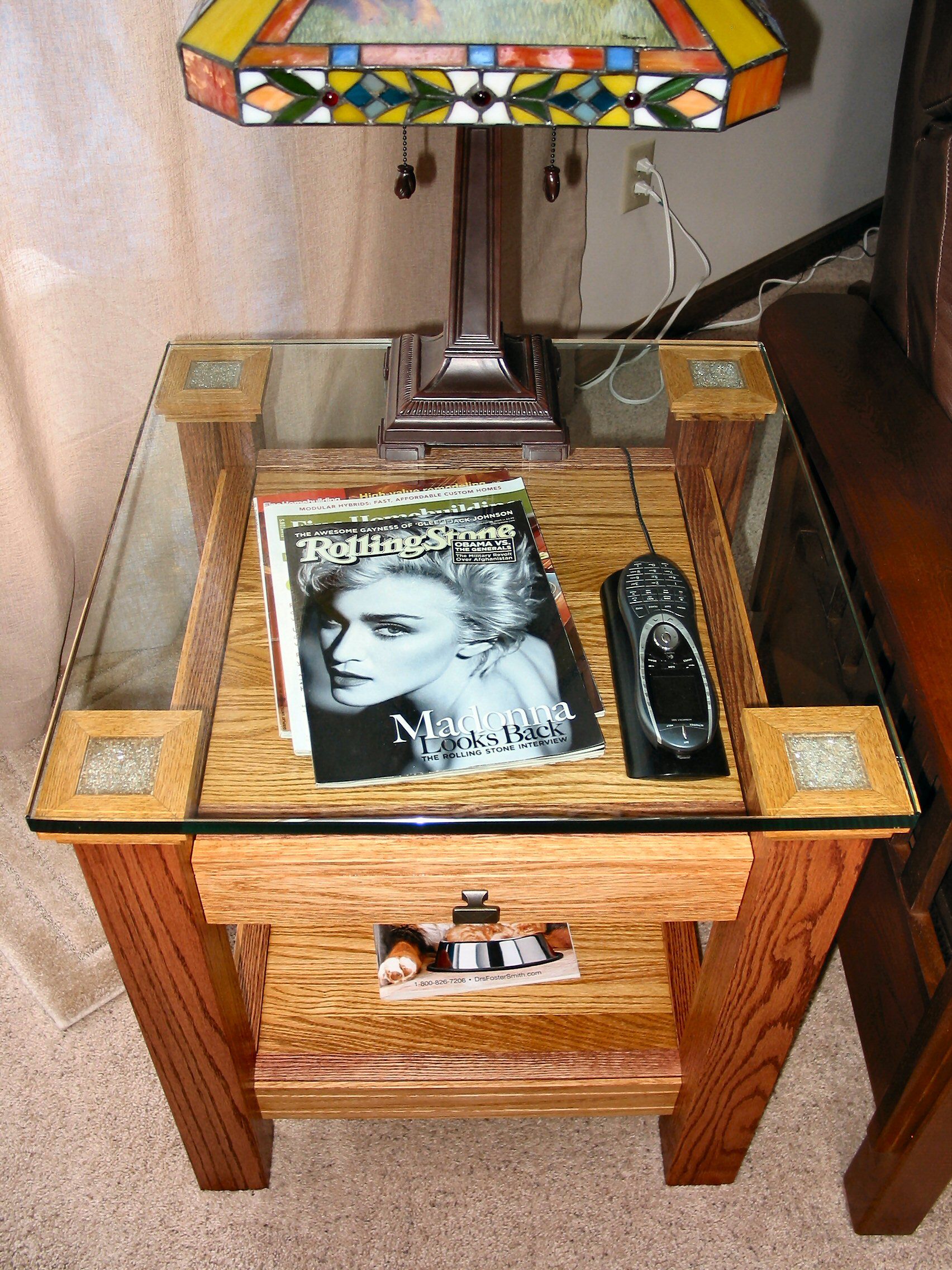 Oak & Glass Display Top End Table : 13 Steps (with Pictures ...