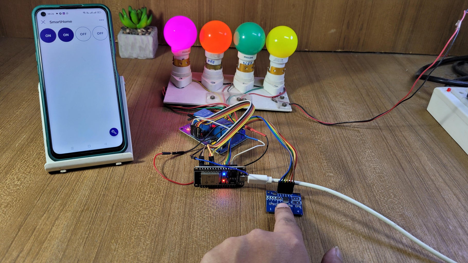 Esp32 Capacitive Touch Sensor Switch To Control Relays With Ttp223 17