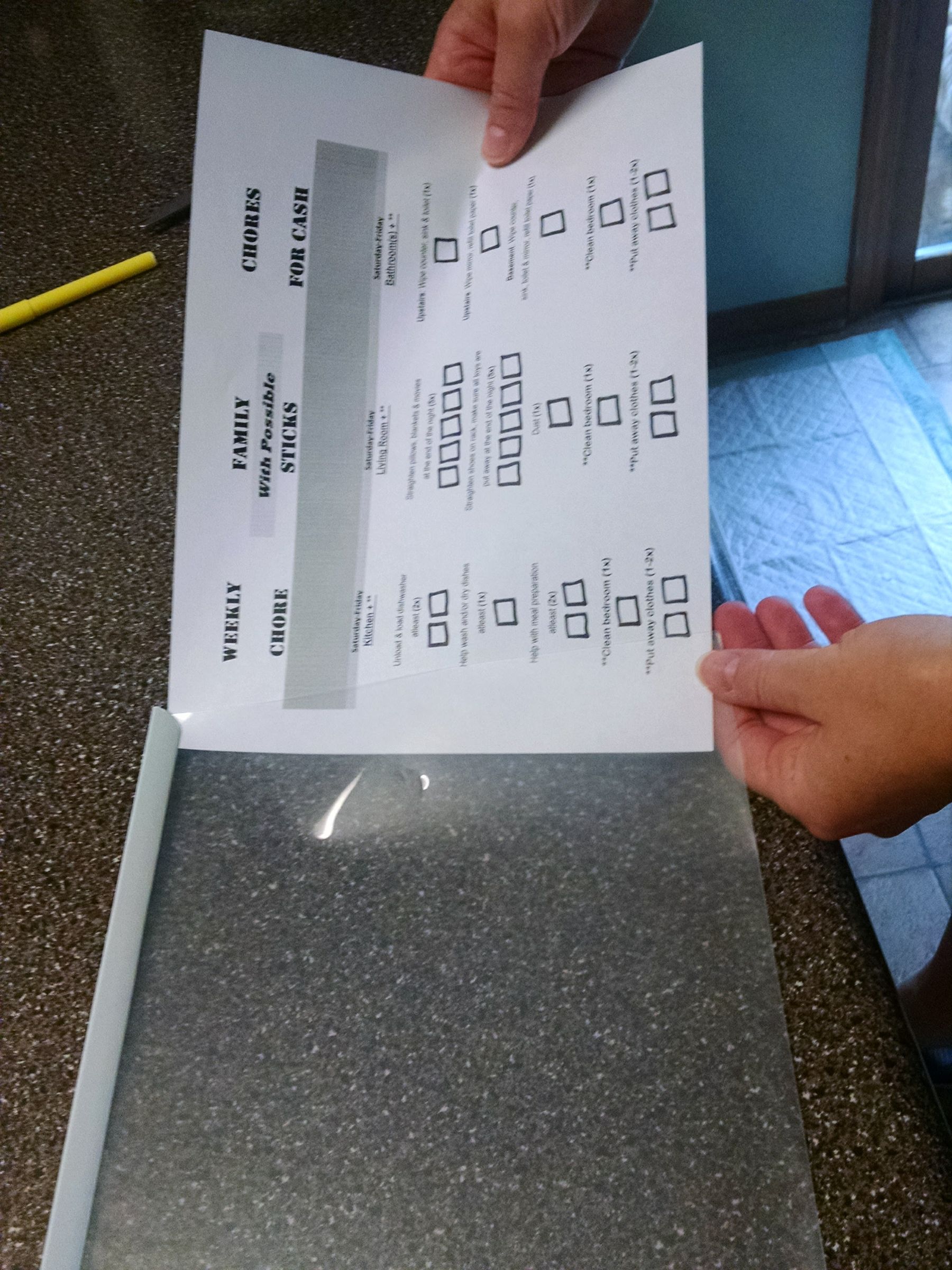 Chore Chart for the Family & Chore Sticks for Cash : 6 Steps (with ...