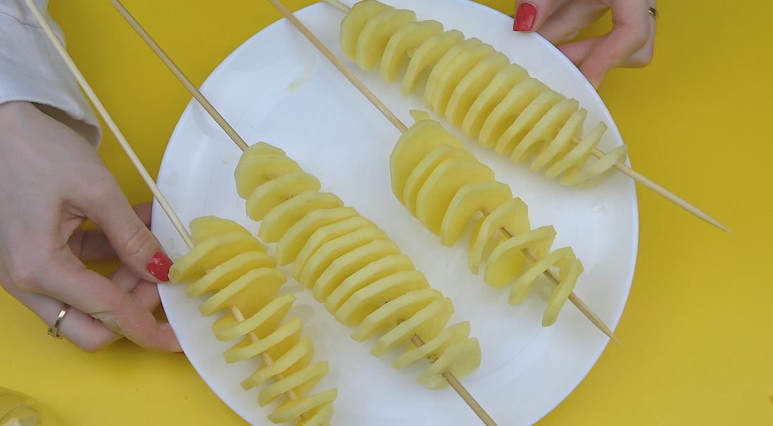 How to Make a Spiral Potato Cutter at Home || DIY Spiral Potato Slicer ...