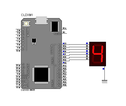 0-9 Segment Counter With CloudX Microcontroller : 3 Steps - Instructables