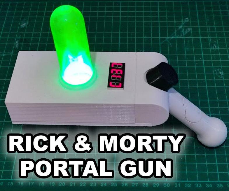 Rick And Morty Portal Gun Arduino And 3d Printer Project 7 Steps 8232