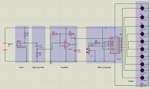 Mic Controlled Led Visualizer Using Lm3914 Explained 10 Steps Instructables