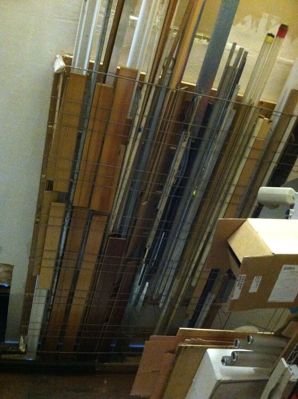 Old Mattress Box Spring Repurposed for Out of the Way Shop Ceiling ...