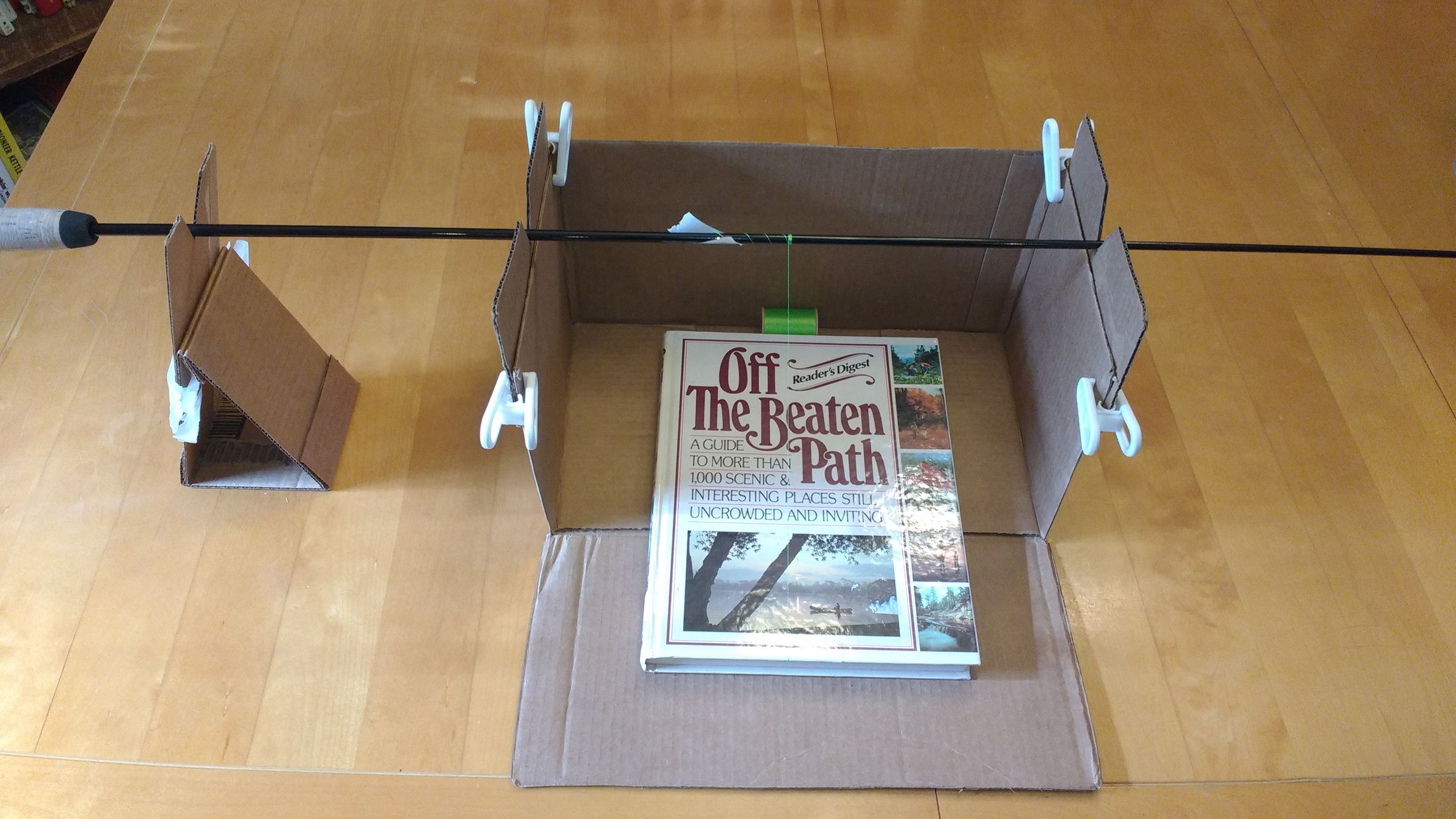 Make a Free/Inexpensive Fishing Rod Wrapping Jig Out of a Cardboard Box ...