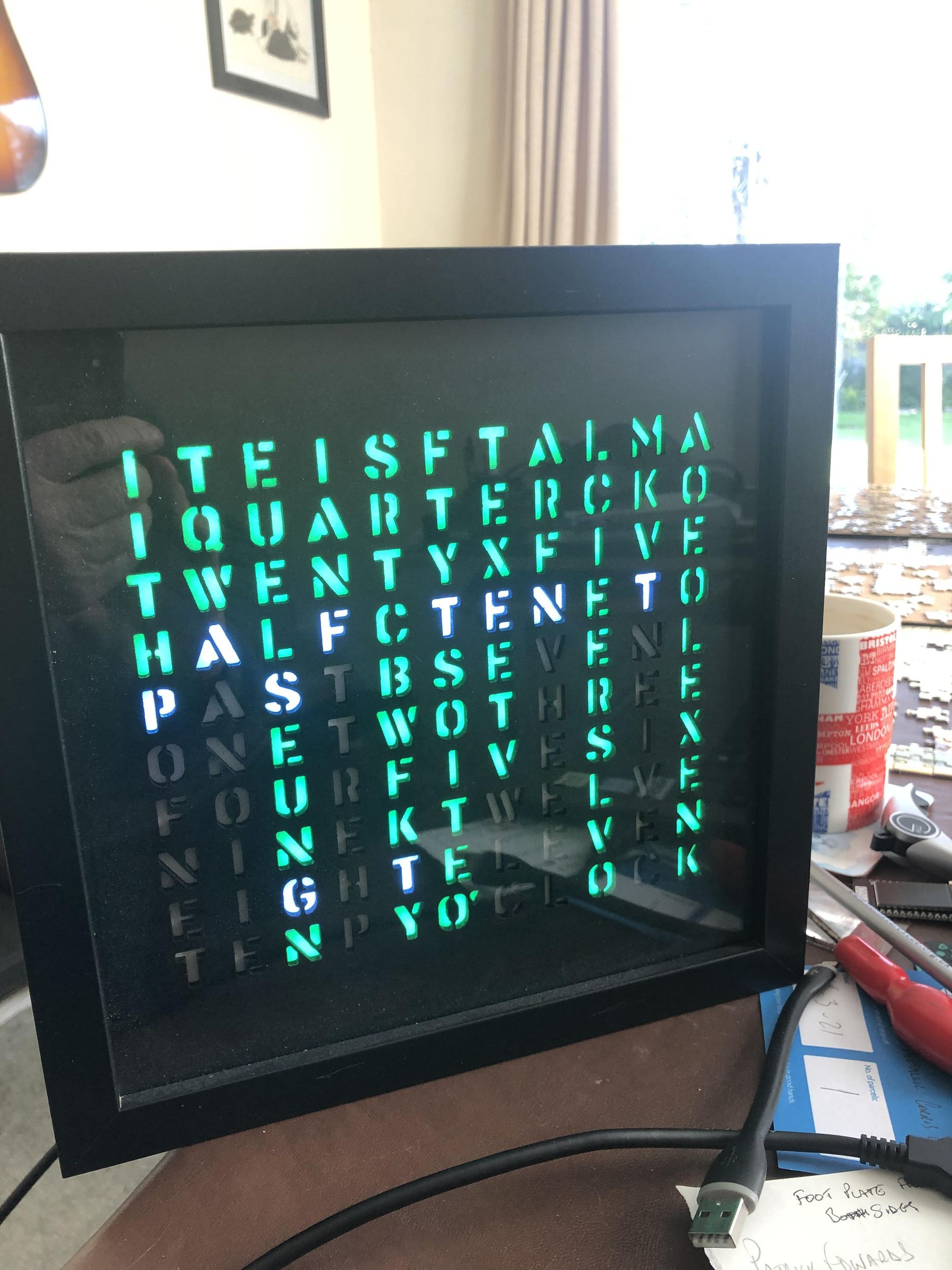 Word Clock,Arduino LED Animated Rainbow Word Clock Using WS2812b Strip ...