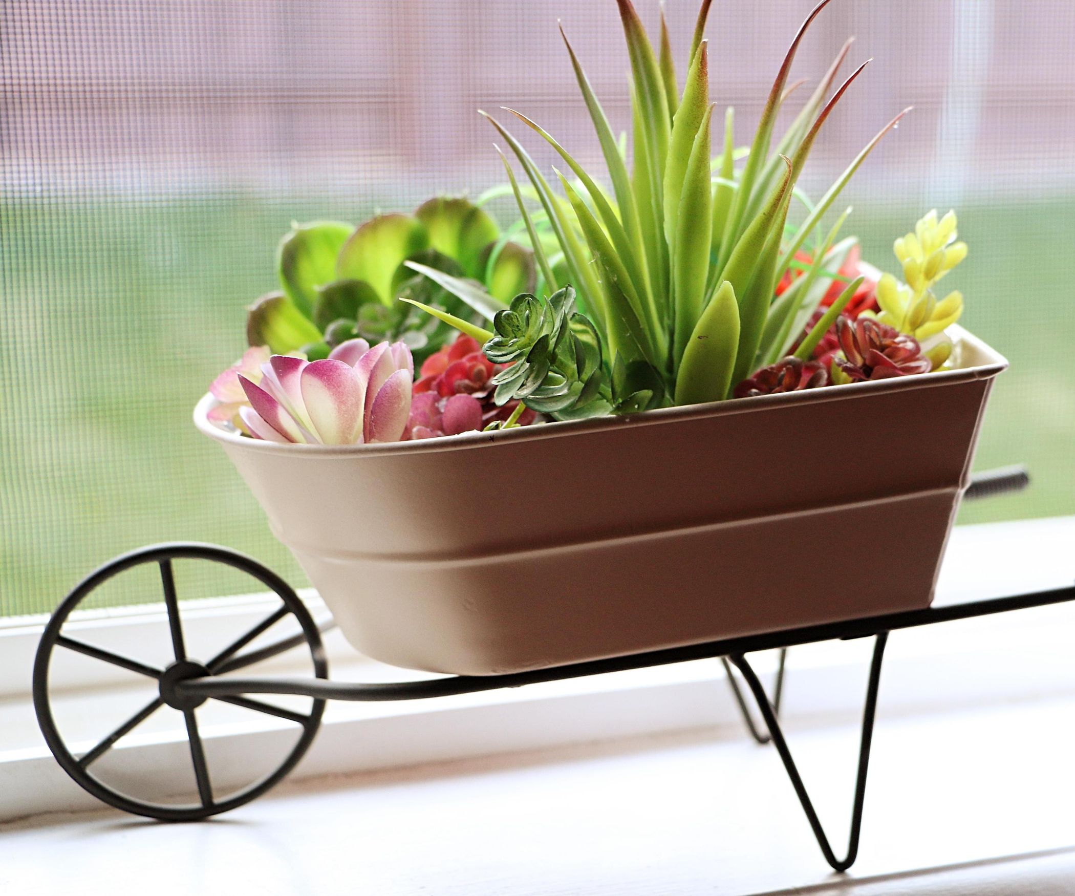 $5 MINI WHEELBARROW DECORATION REDESIGN : 5 Steps (with Pictures ...