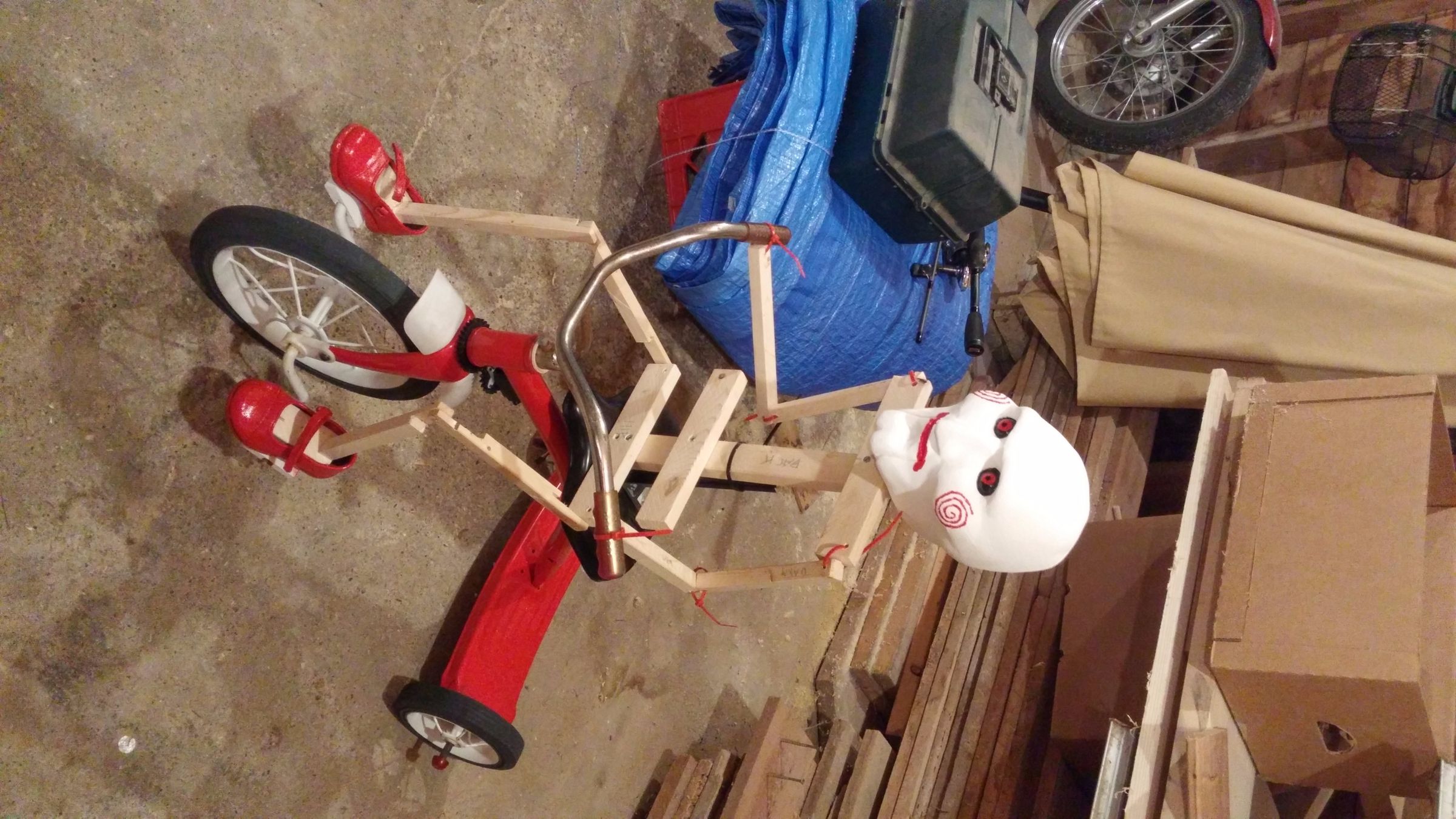 Jigsaw Puppet On Bike