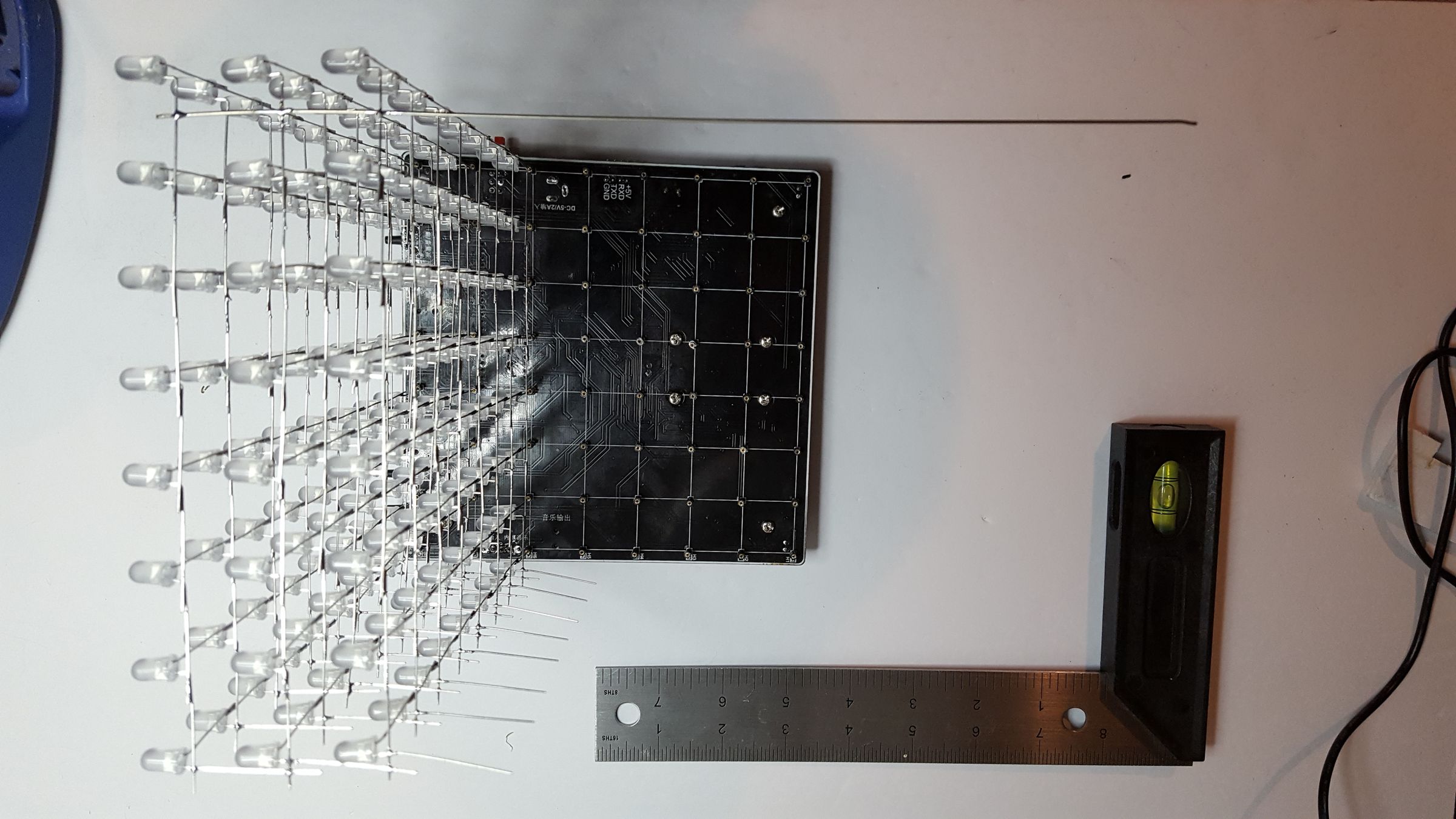 How to Assemble 3D Light Cube Kit 8x8x8 Blue LED MP3 Music Spectrum ...