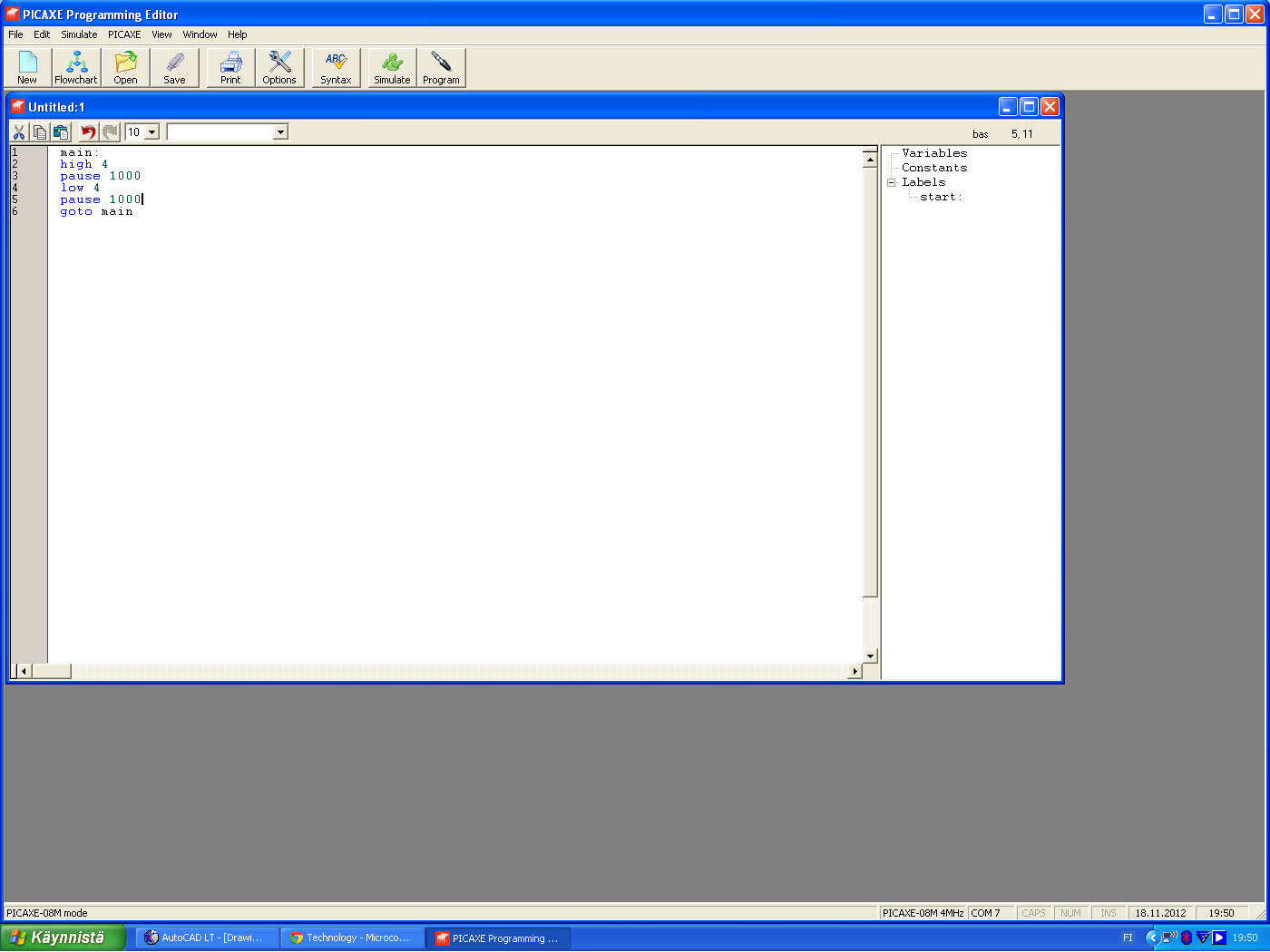 How to Get Started With PICAXE 08M Microcontroller : 4 Steps ...