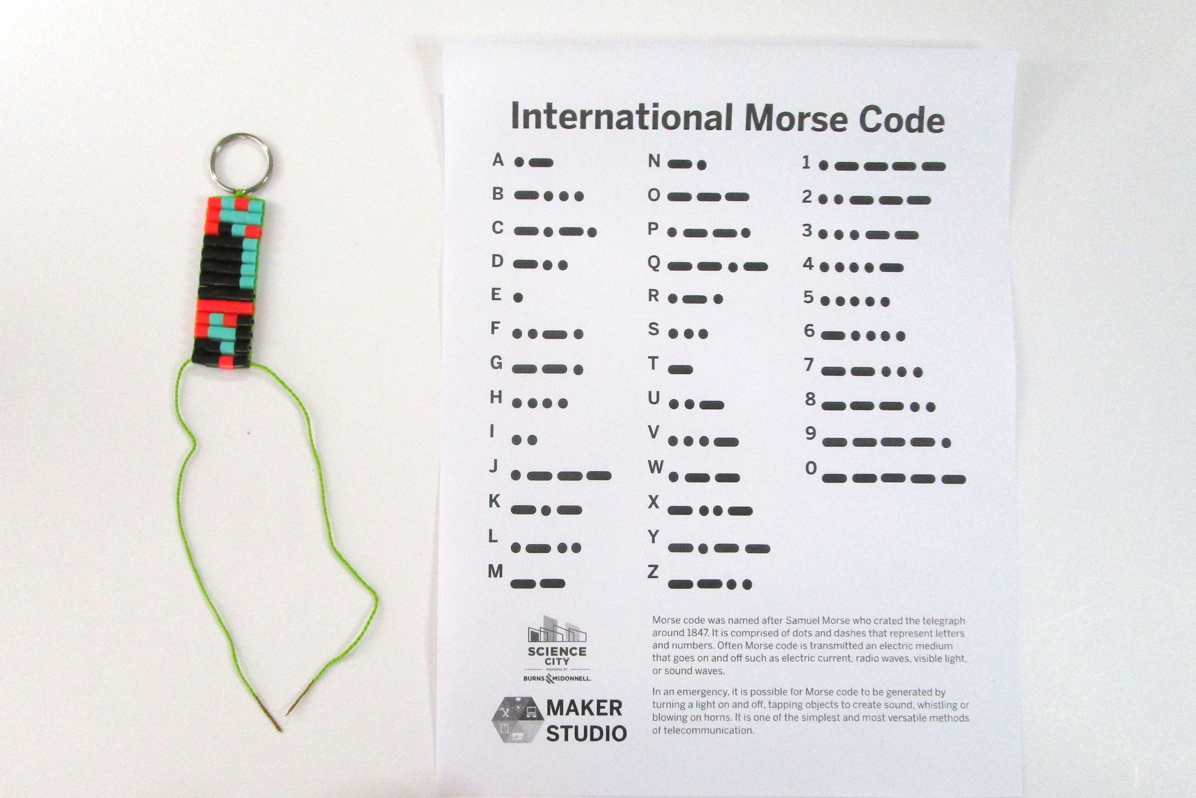 Morse Code Woven Beaded Keychain : 10 Steps (with Pictures) - Instructables